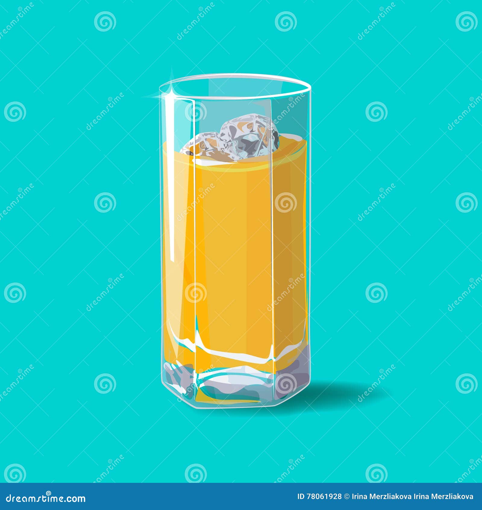 Orange Juice. a Glass of Orange Juice and Ice. Vector Stock Vector ...