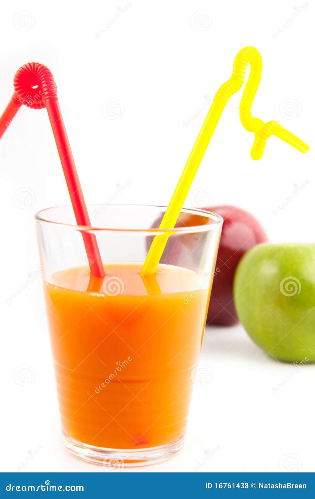 Orange Juice in Glass with Tow Straw Stock Photo - Image of breakfast ...
