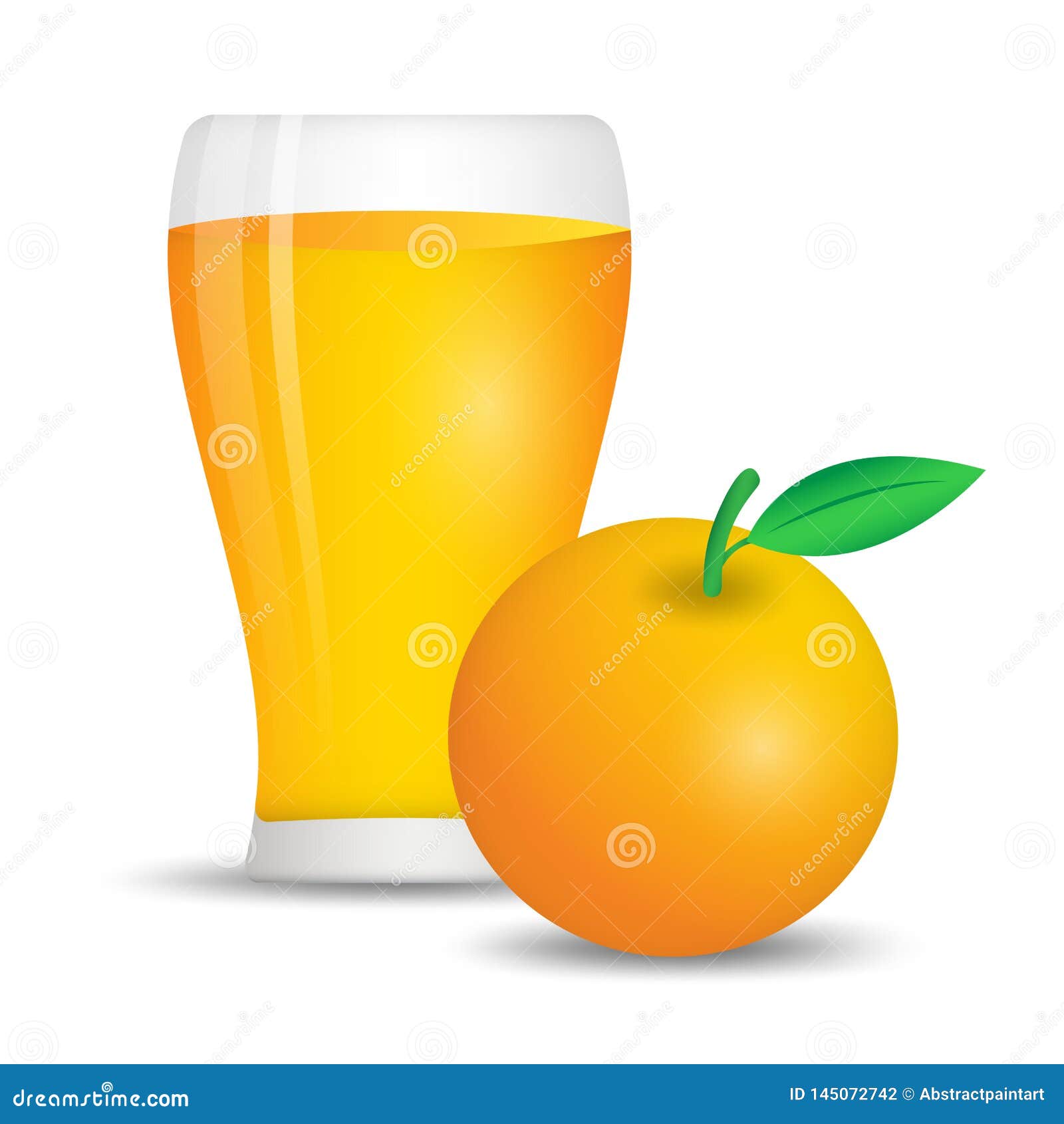 Orange Juice with Glass Vector, Web Icon, Sign, Design Elements for ...