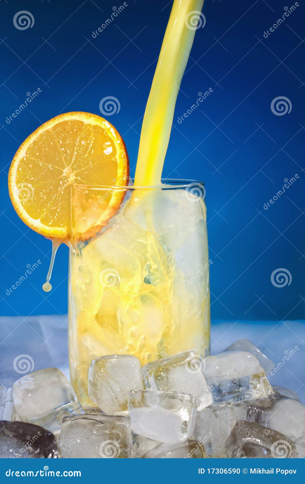 Orange juice with ice. stock photo. Image of delicious - 17306590