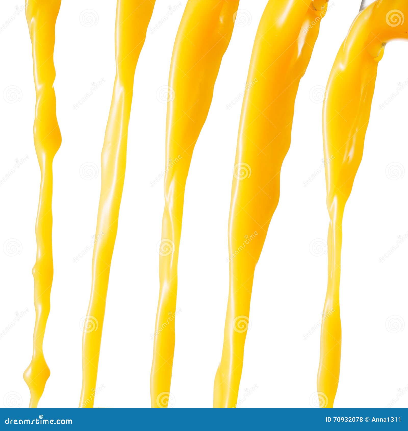 Orange Juice is Pouring. Splash, Pour, Jet Isolated on White Stock ...