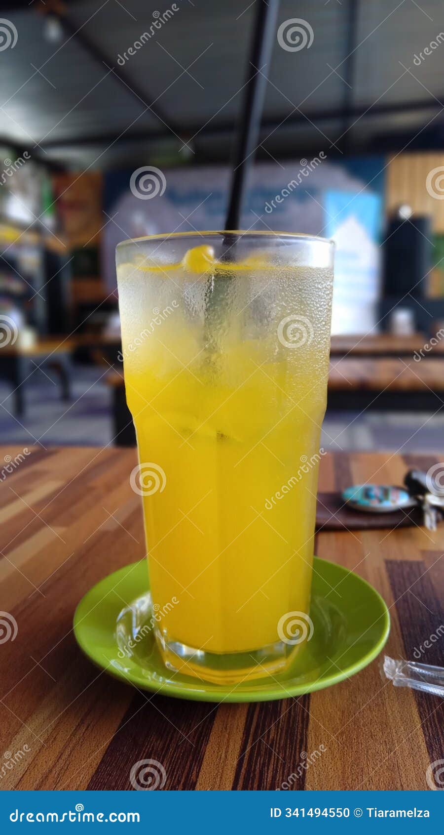 Orange Juice Refresh on the Table Stock Photo - Image of yellow, green ...