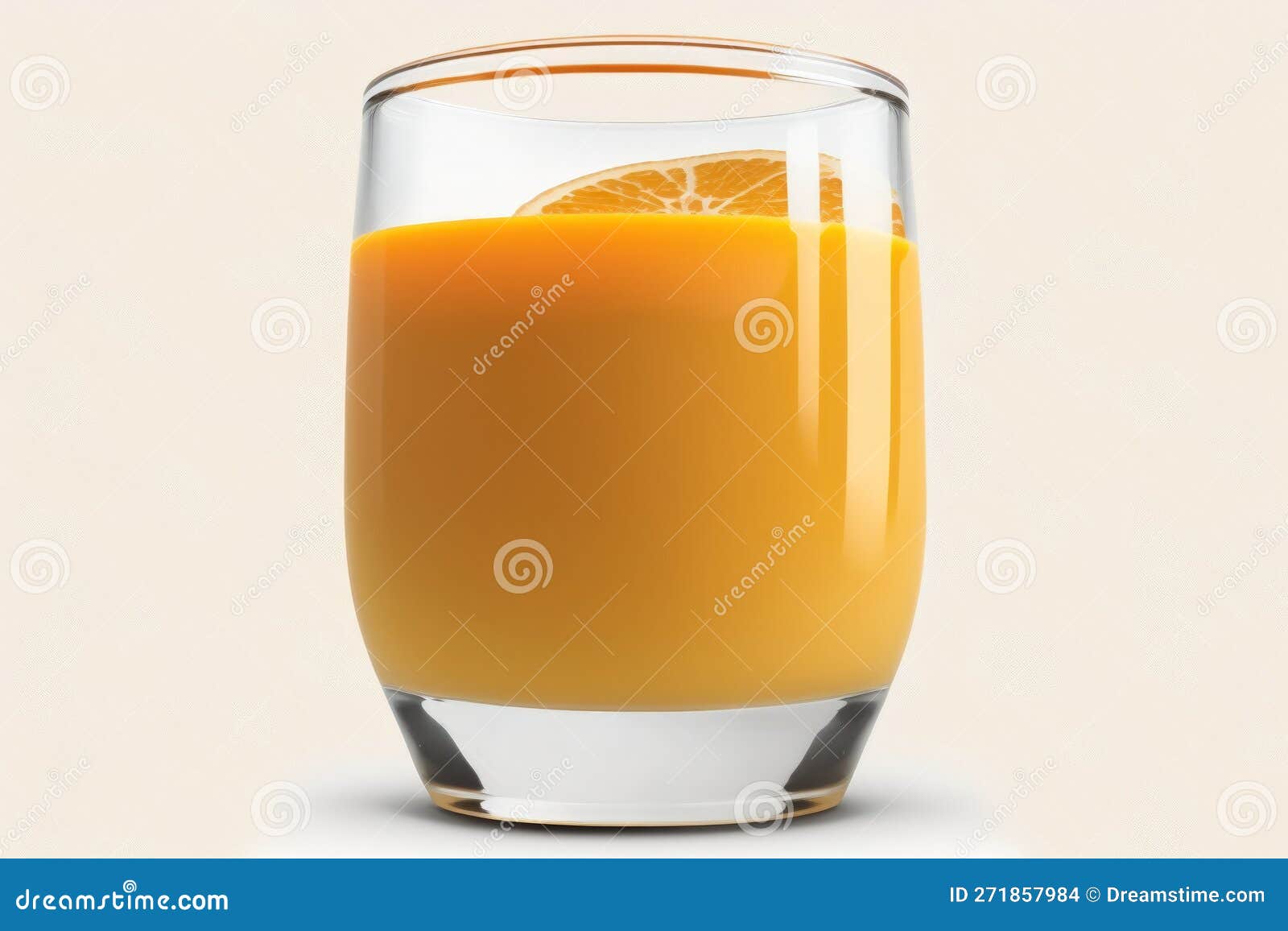 Orange Juice in a Single Glass, Isolated on a White Backdrop Stock ...