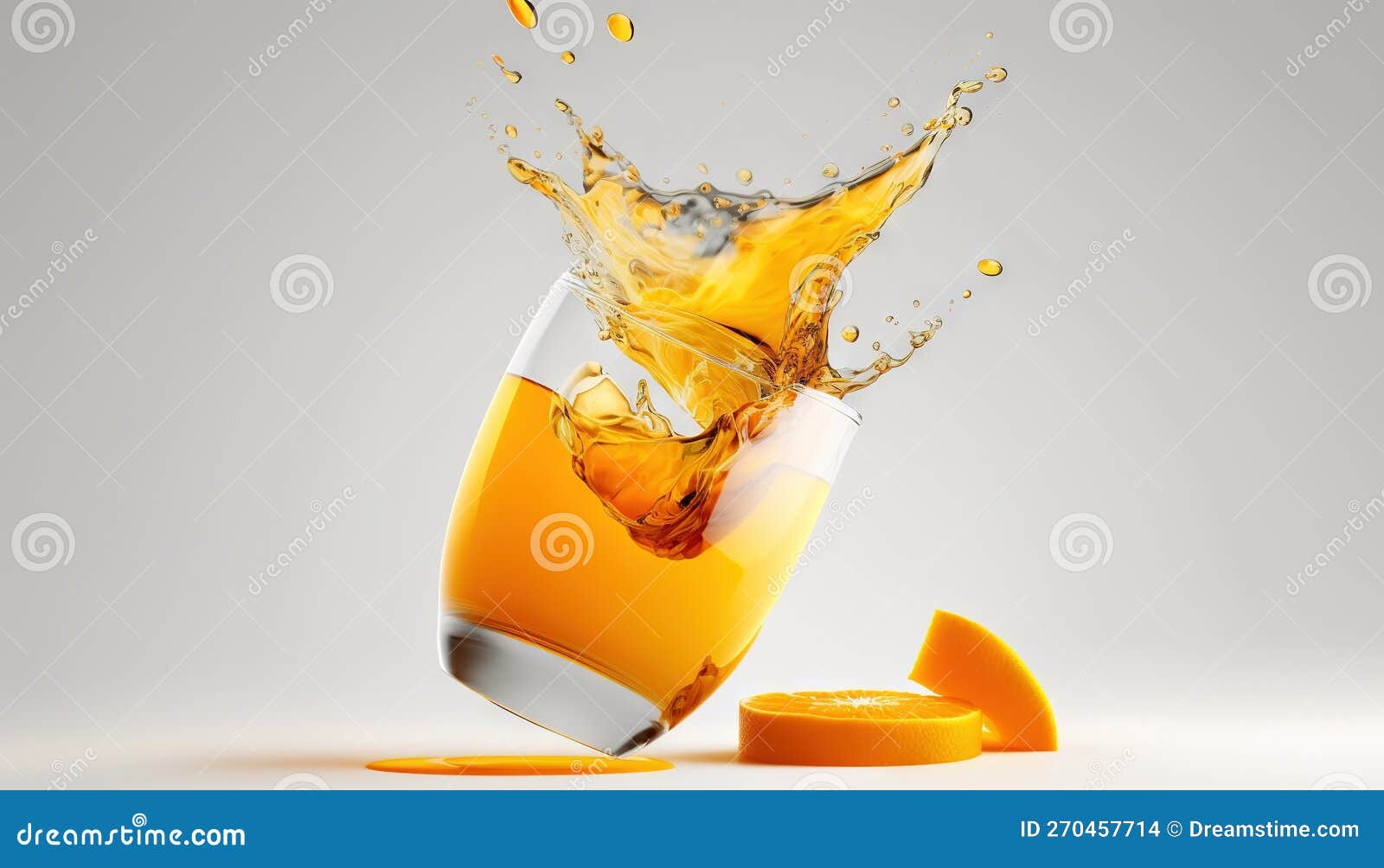 An Orange Juice Splashing into a Glass of Orange Juice. Stock ...