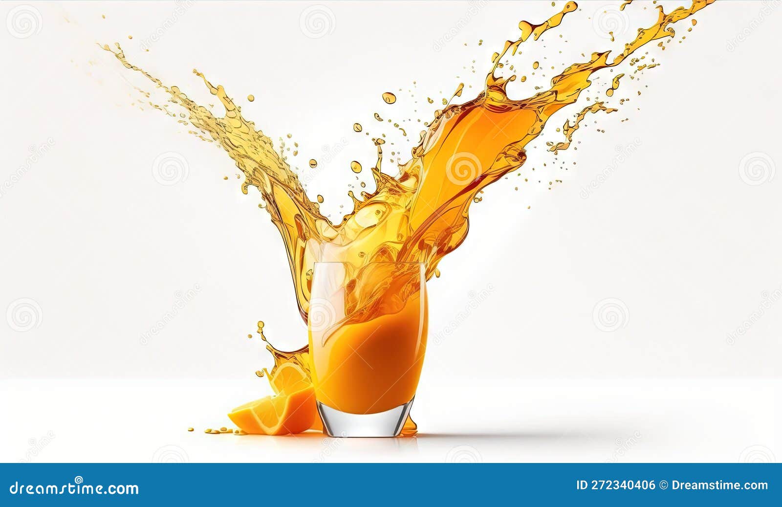 An Orange Juice Splashing into a Glass on a White Background Stock ...