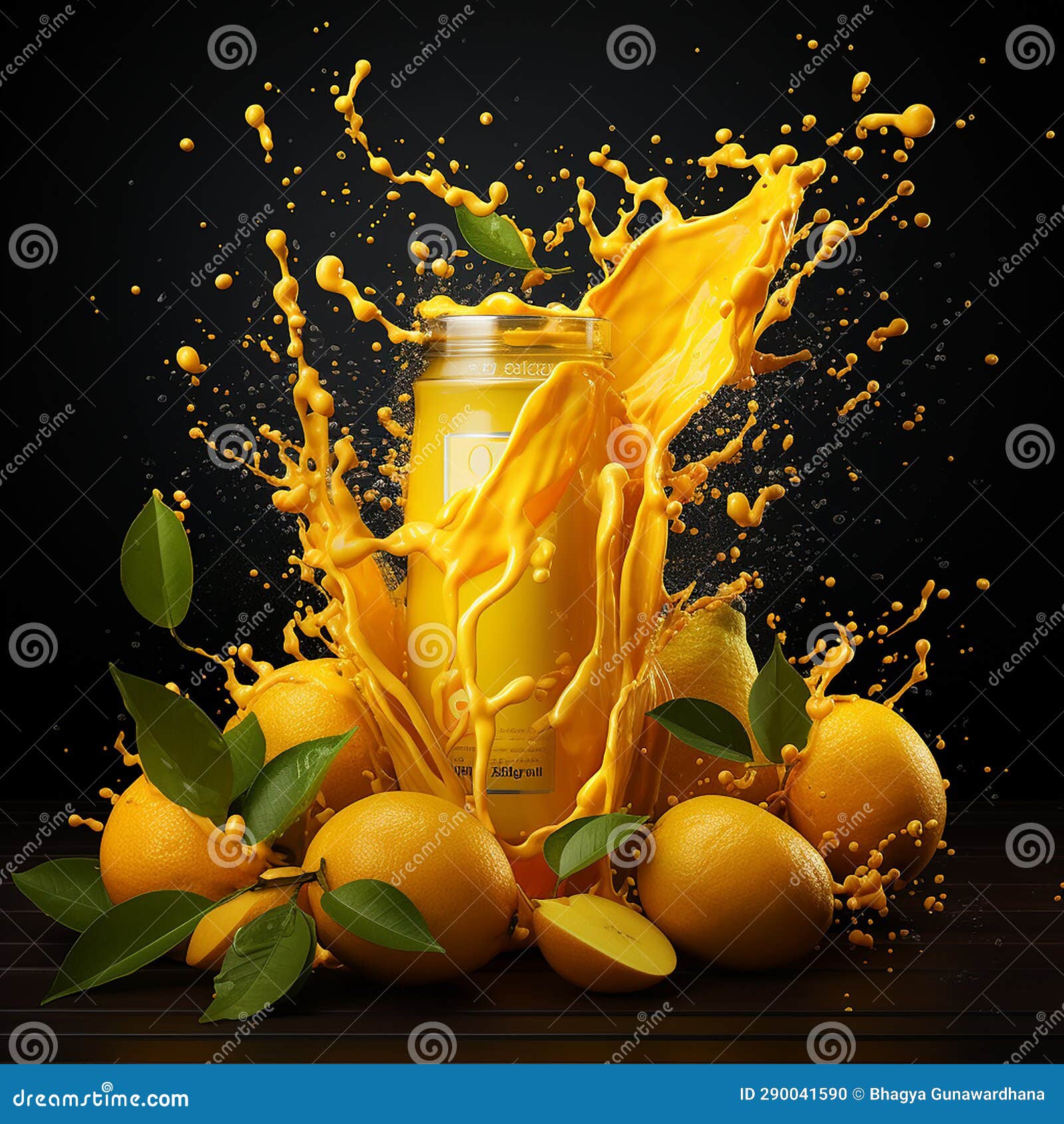 Orange juice splashing stock illustration. Illustration of tropical ...