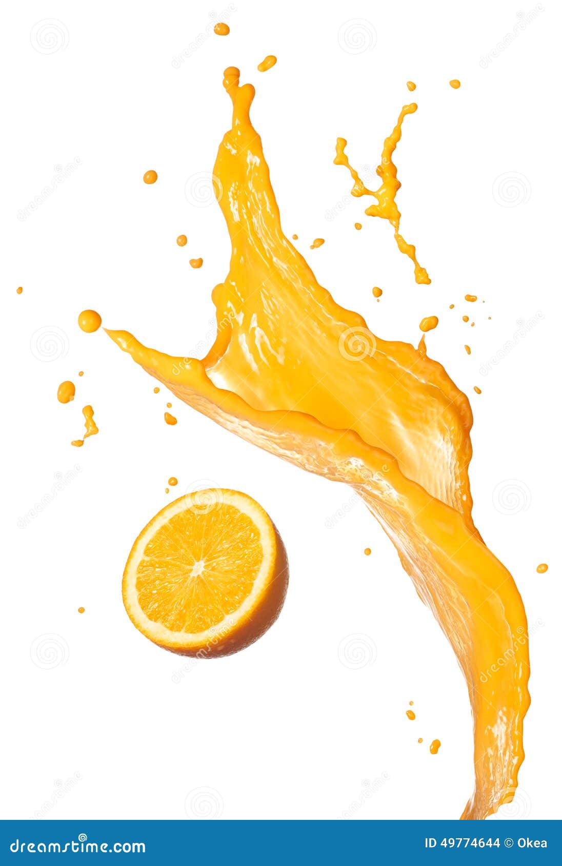 Orange juice splashing stock photo. Image of drink, drop - 49774644