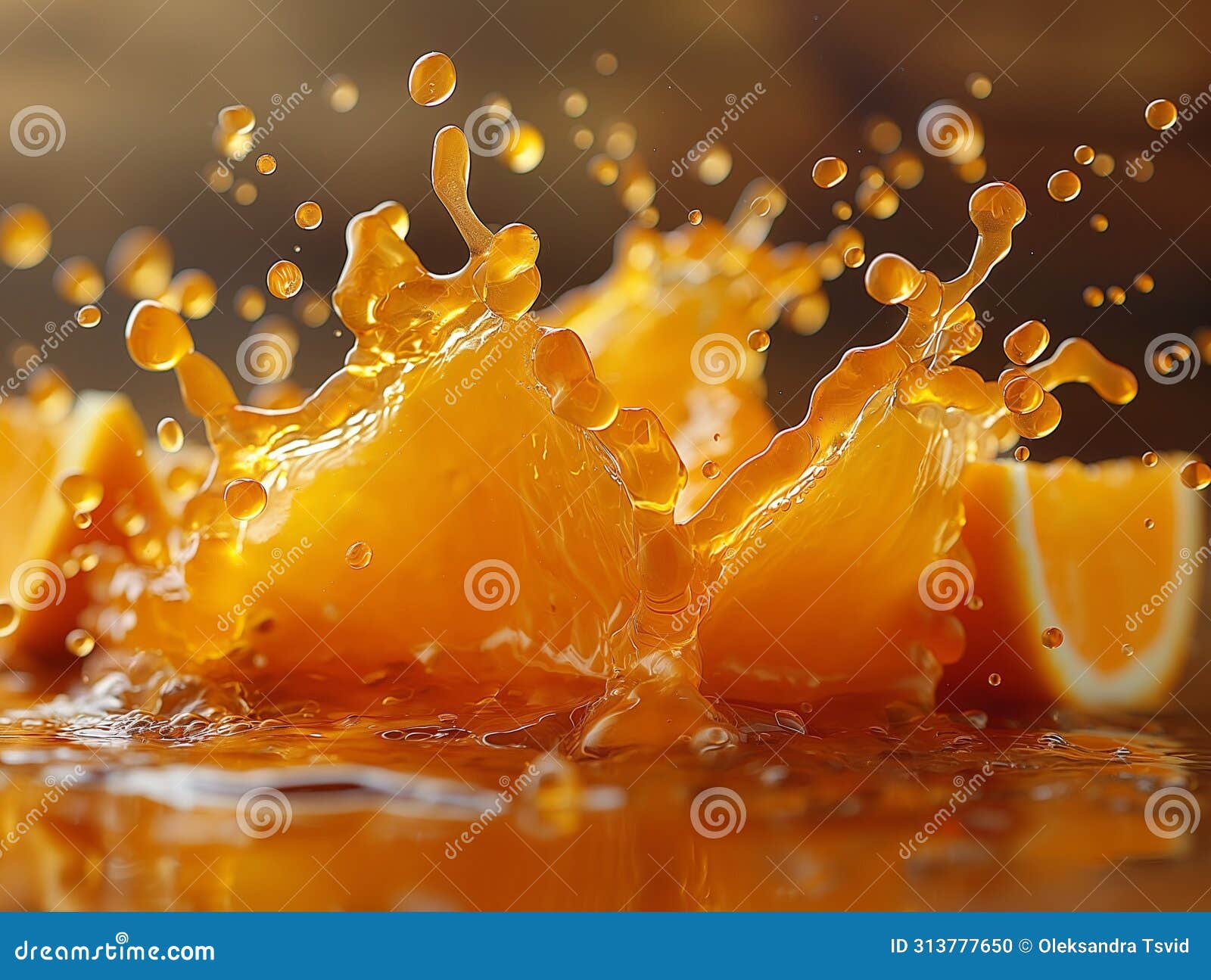 Orange Juice Splashing on White, Orange Juice Splashes from a Cut ...