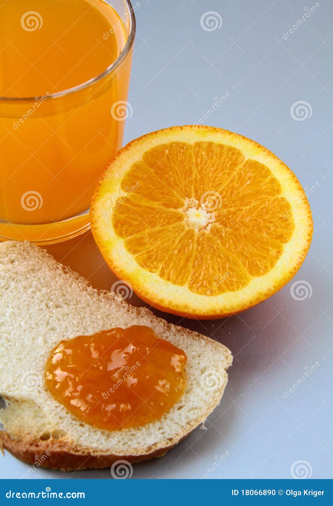 Orange, Juice and Toast with Orange Marmalade Stock Photo - Image of ...