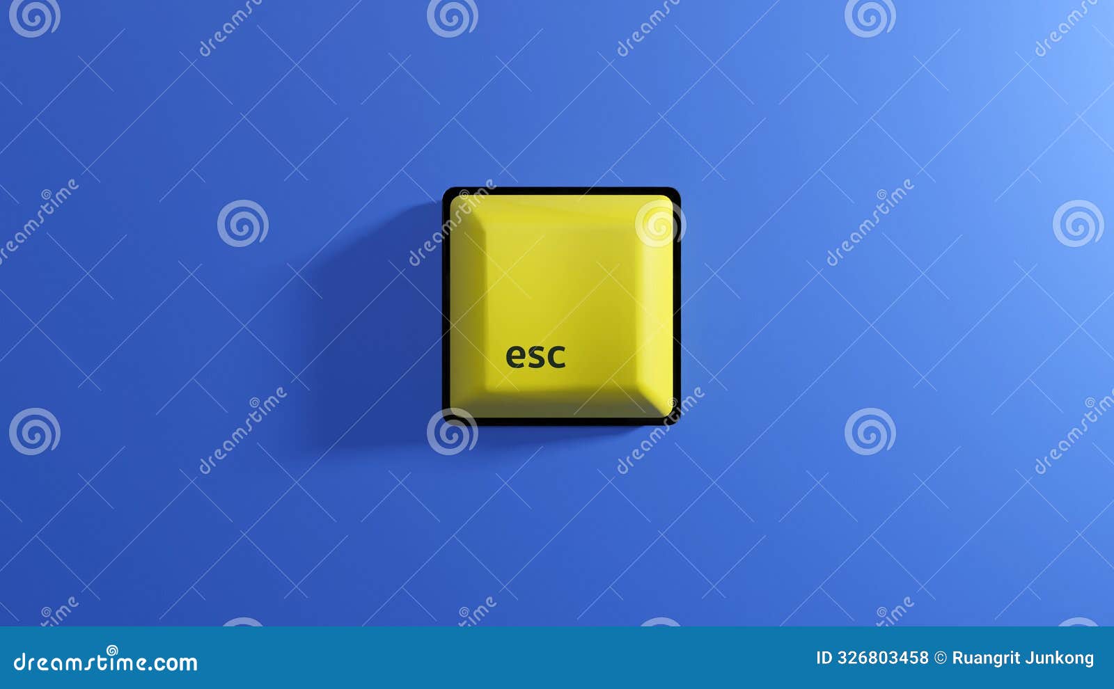 Orange Keyboard Esc Button on Blue Background, 3d Render Stock ...