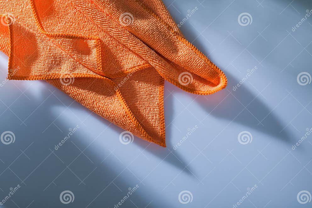 Orange Kitchen Dishwashing Rag on White Background Stock Image - Image ...