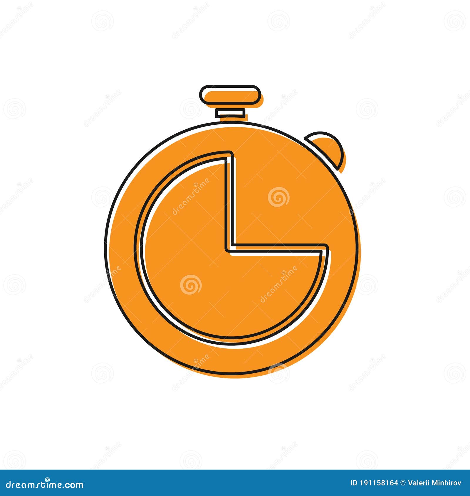 Orange Kitchen Timer Icon Isolated on White Background. Cooking Utensil ...