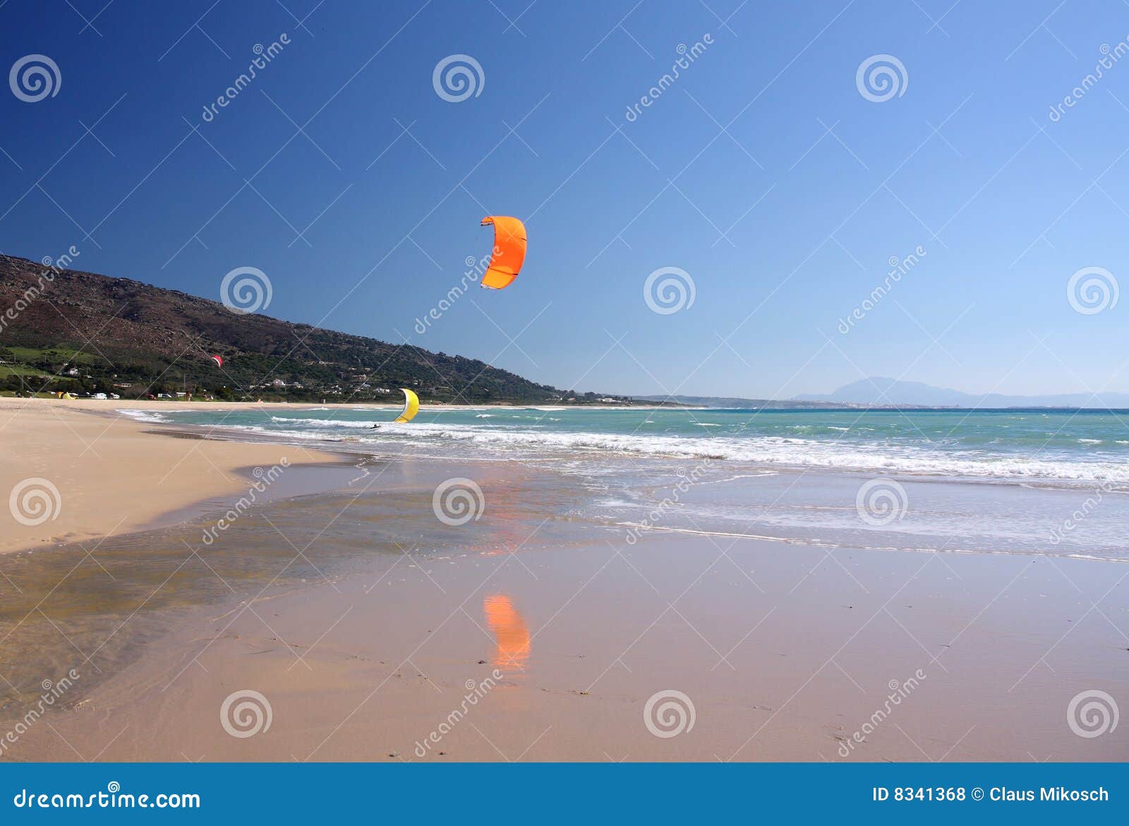 Orange kite stock photo. Image of tarifa, wind, atlantic - 8341368