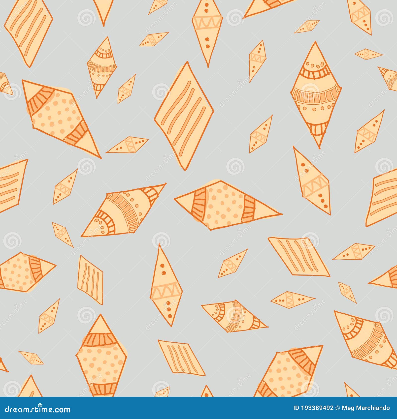 Orange Kites Shapes Scattered In Rows On Red Background Seamless ...