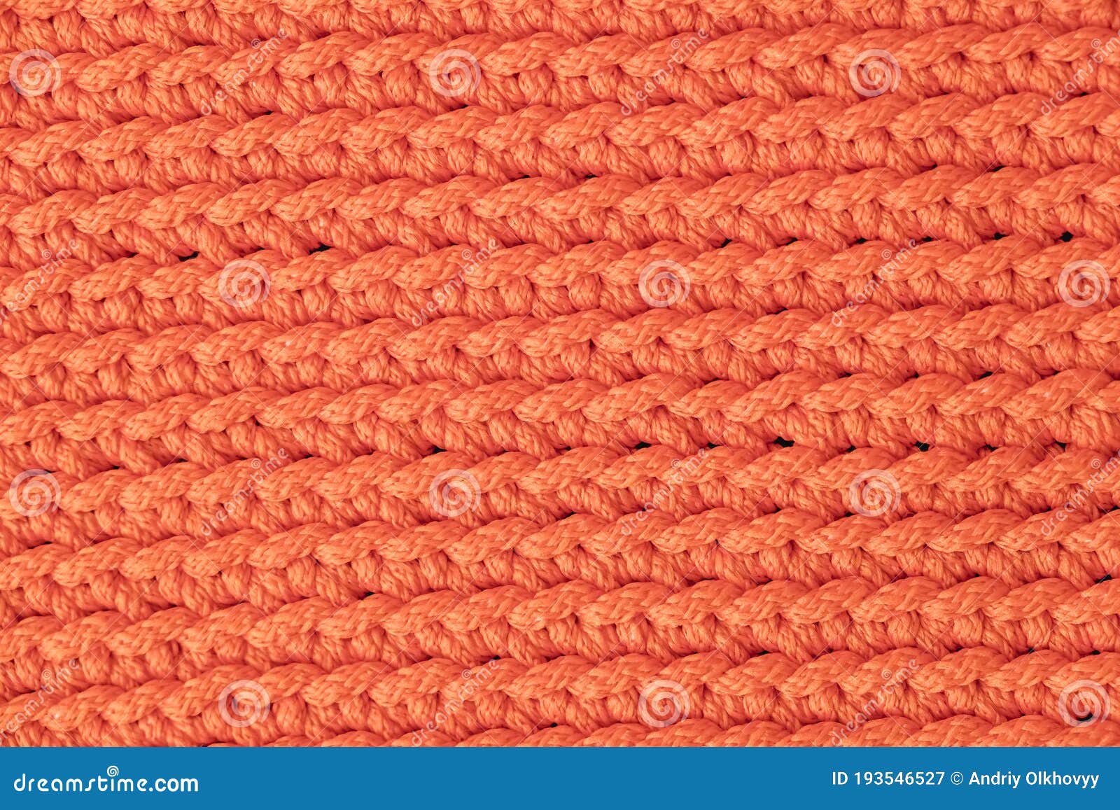 Orange Knitted Fabric Texture Background. Top View Stock Image - Image ...