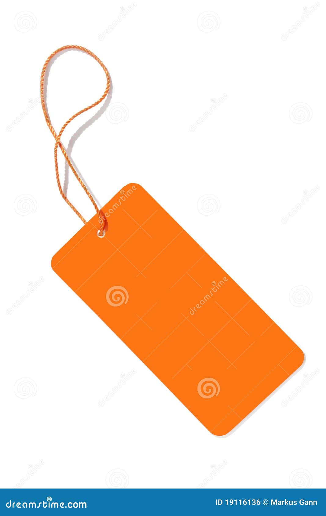Orange Label Roll Isolated On White Background With Shadow Reflection ...
