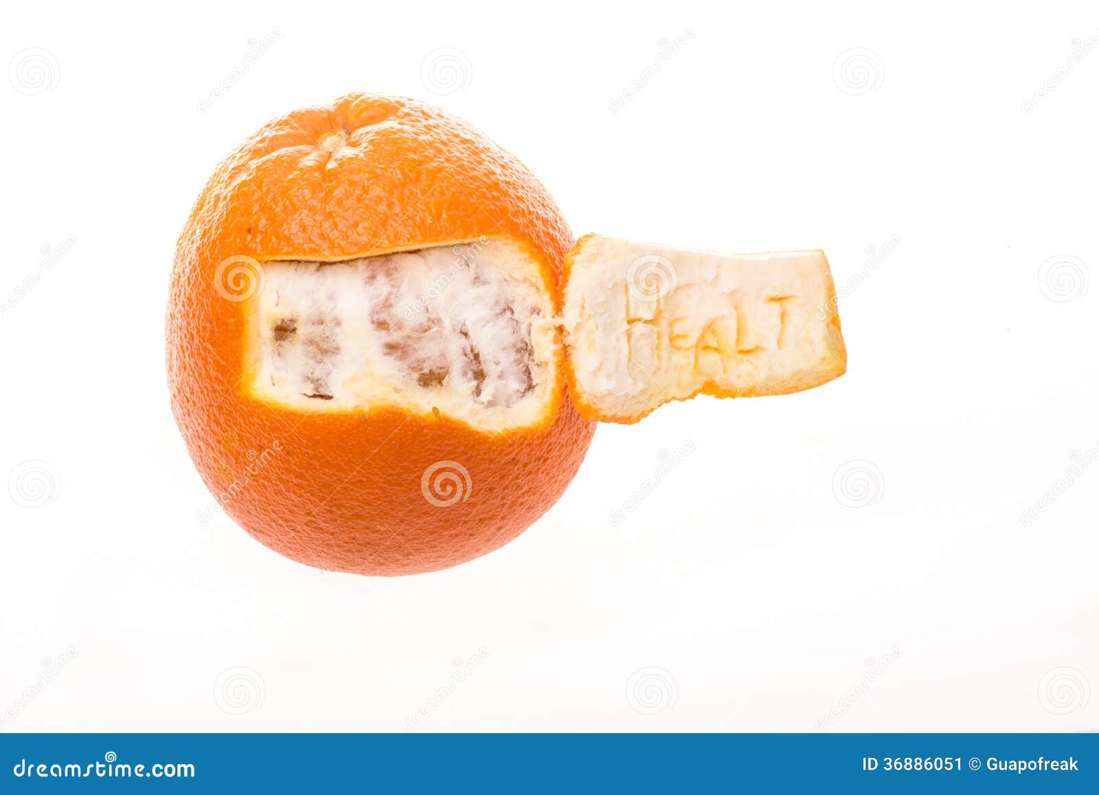 Orange with label health stock image. Image of isolated - 36886051