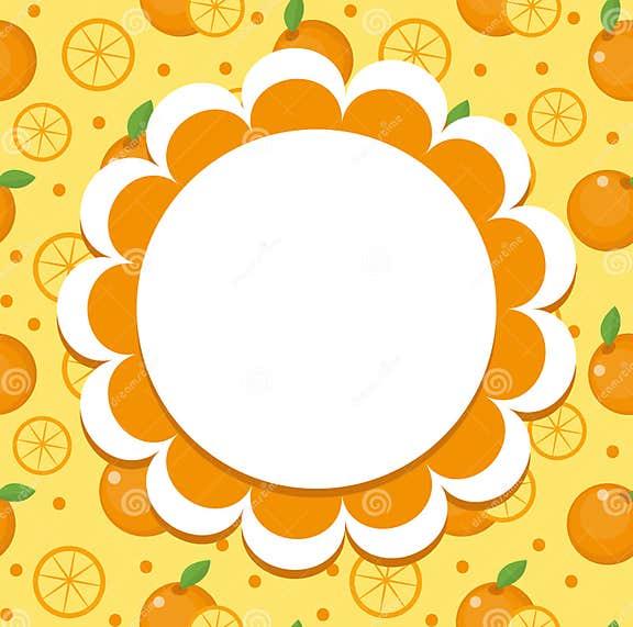 Orange Label, Wrapper Template for Your Design. Fruit Frame with Space ...