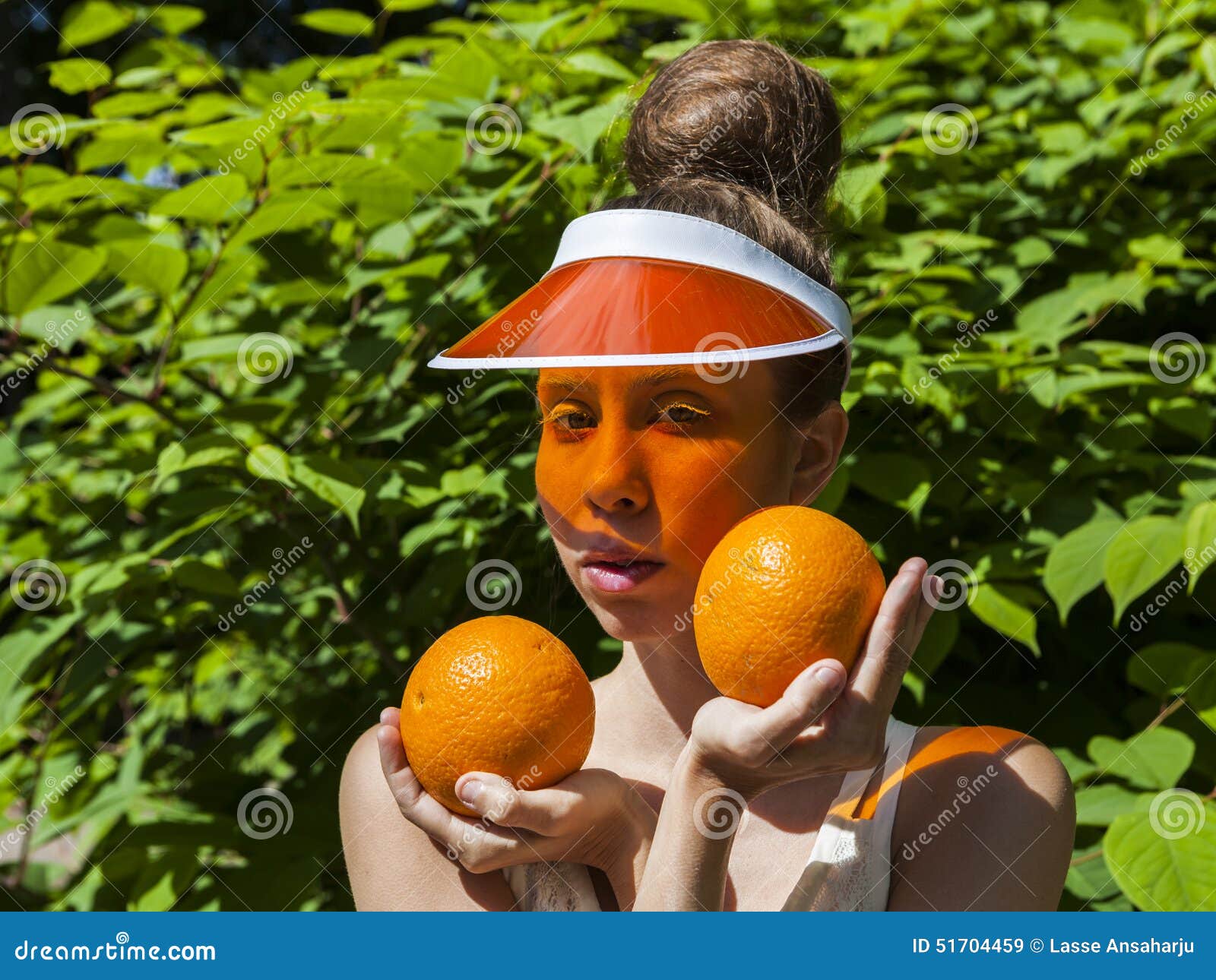 Orange Lady stock image. Image of face, beauty, orange - 51704459