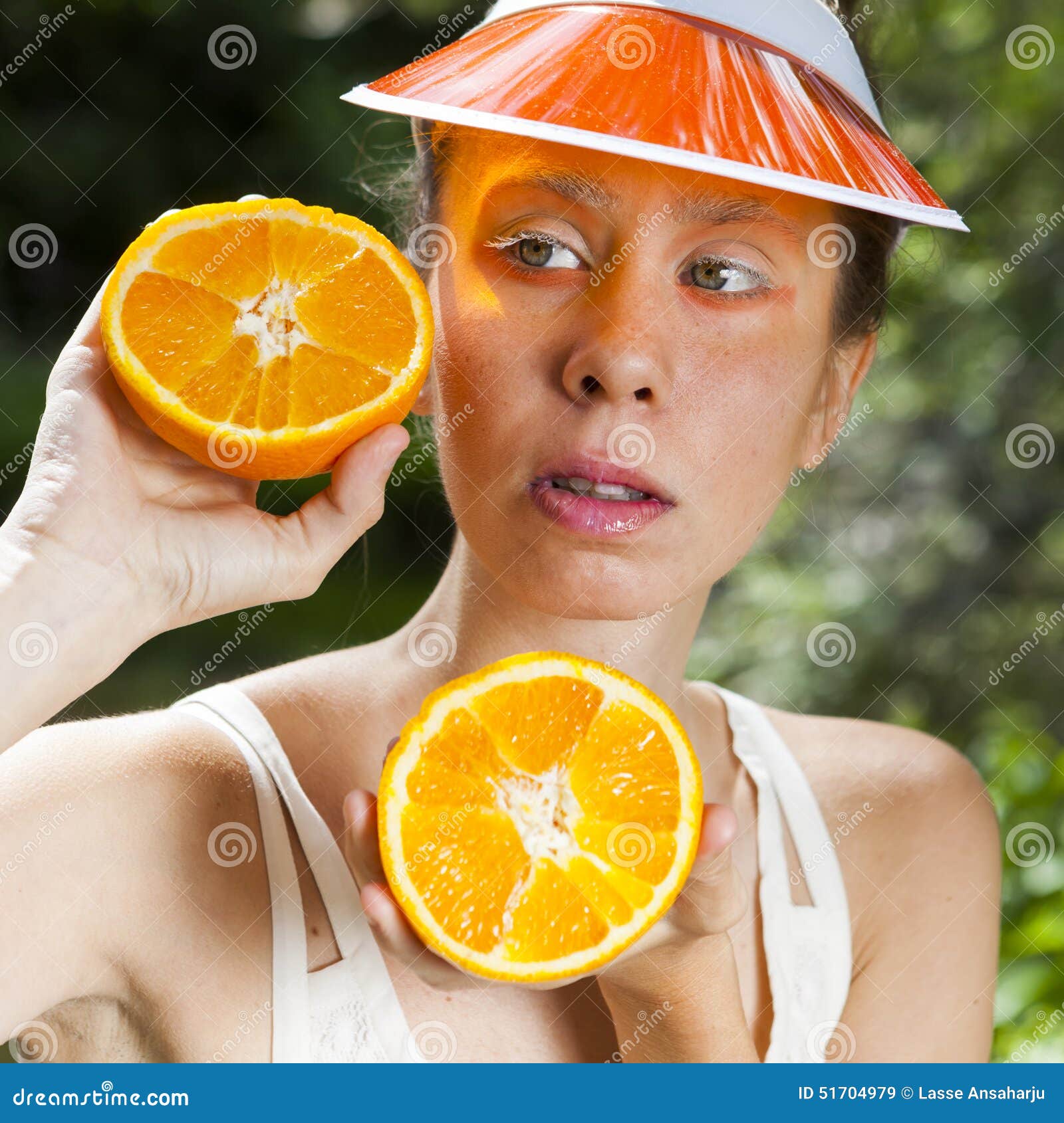 Orange Lady stock image. Image of beauty, pretty, summer - 51704979