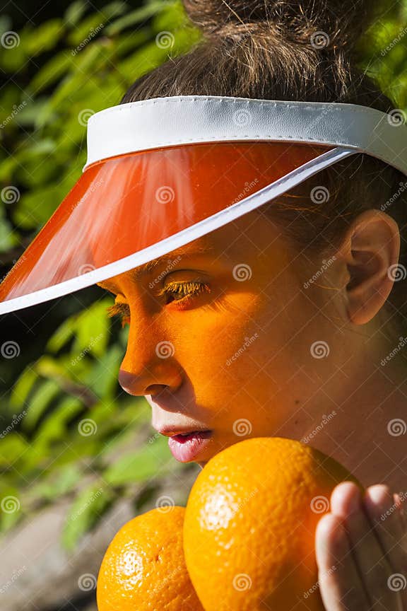 Orange Lady stock image. Image of lady, pretty, beauty - 51704983