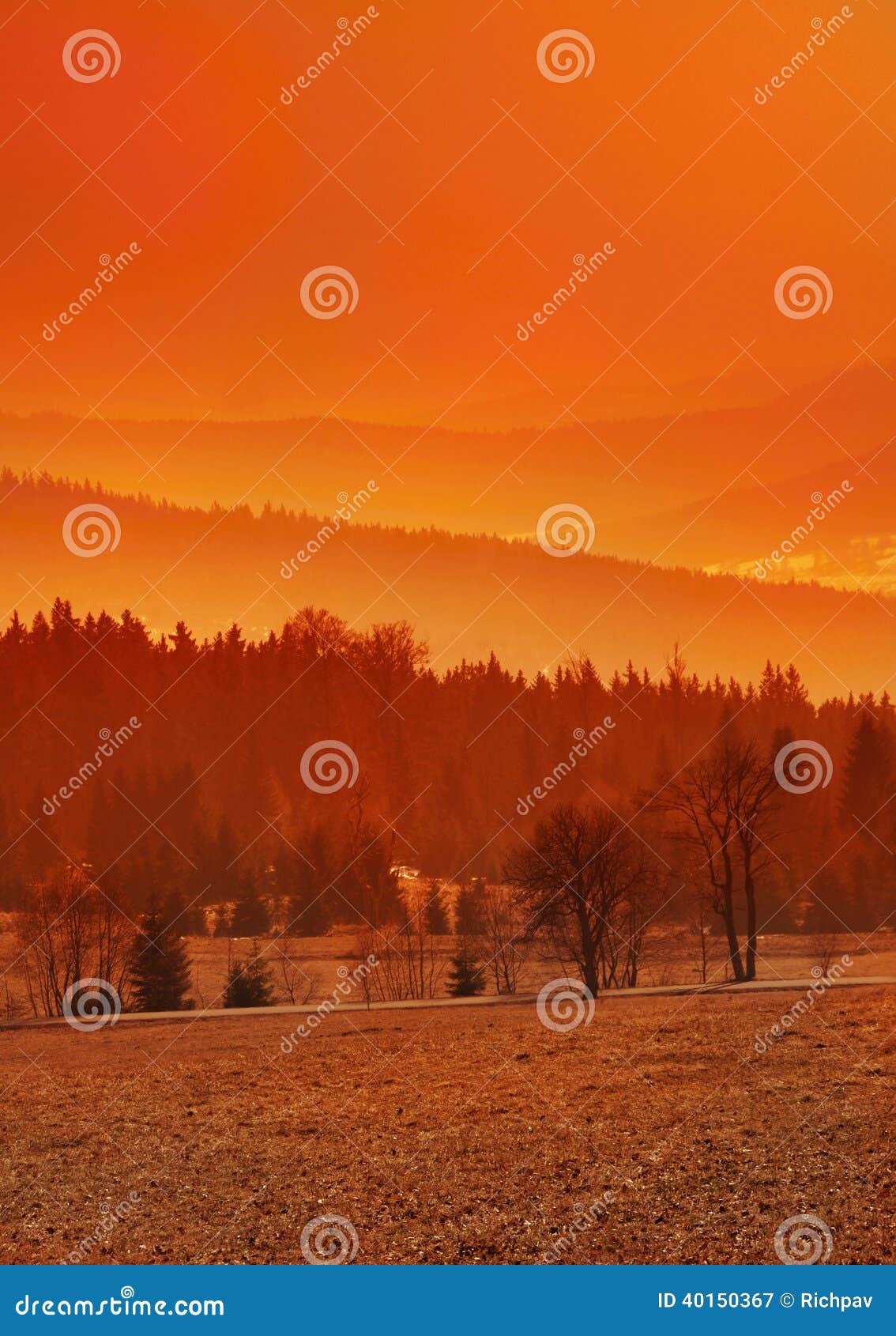 Orange landscape stock image. Image of rock, evening - 40150367