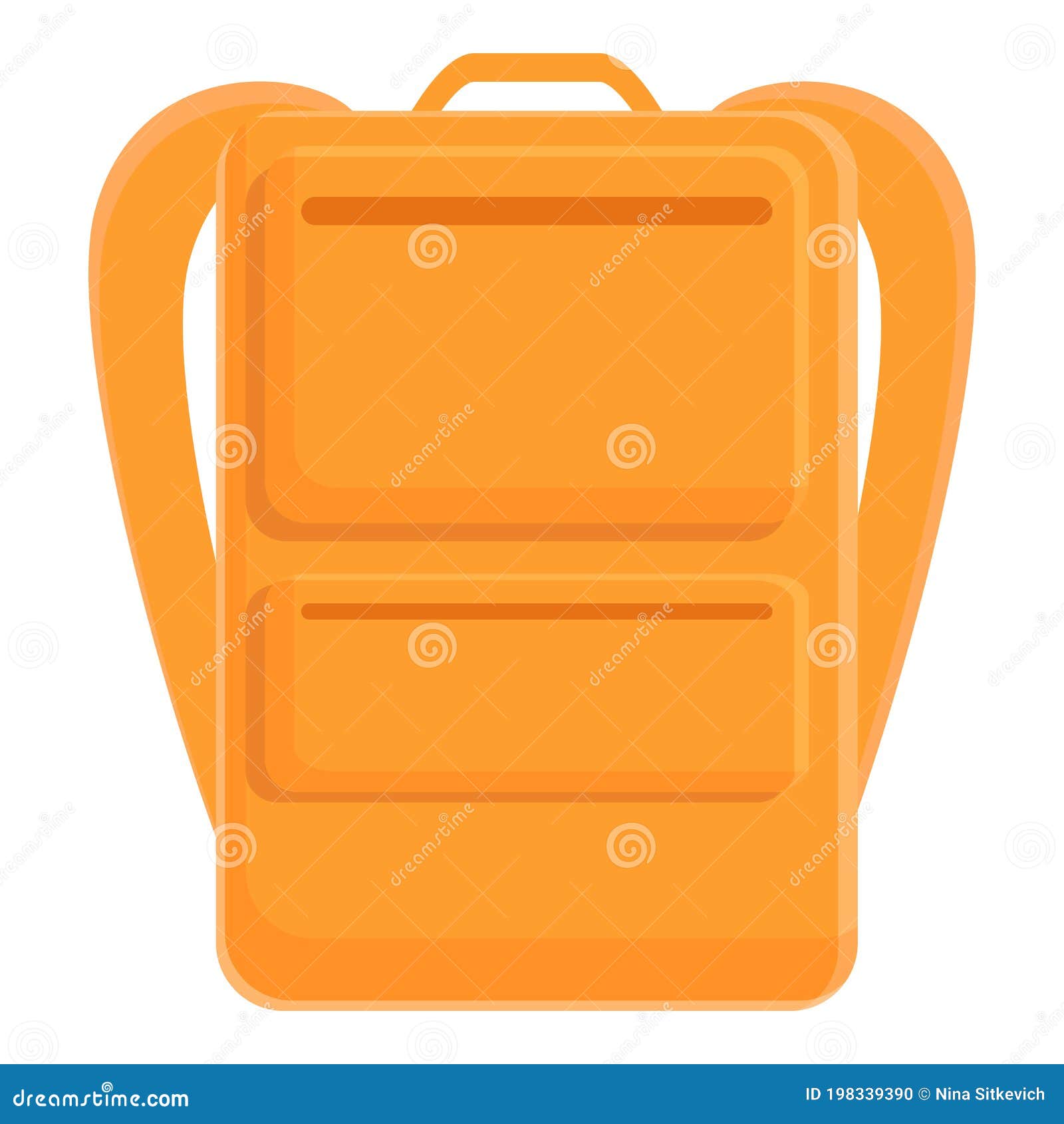 Orange Laptop Backpack Icon, Cartoon Style Stock Vector - Illustration ...