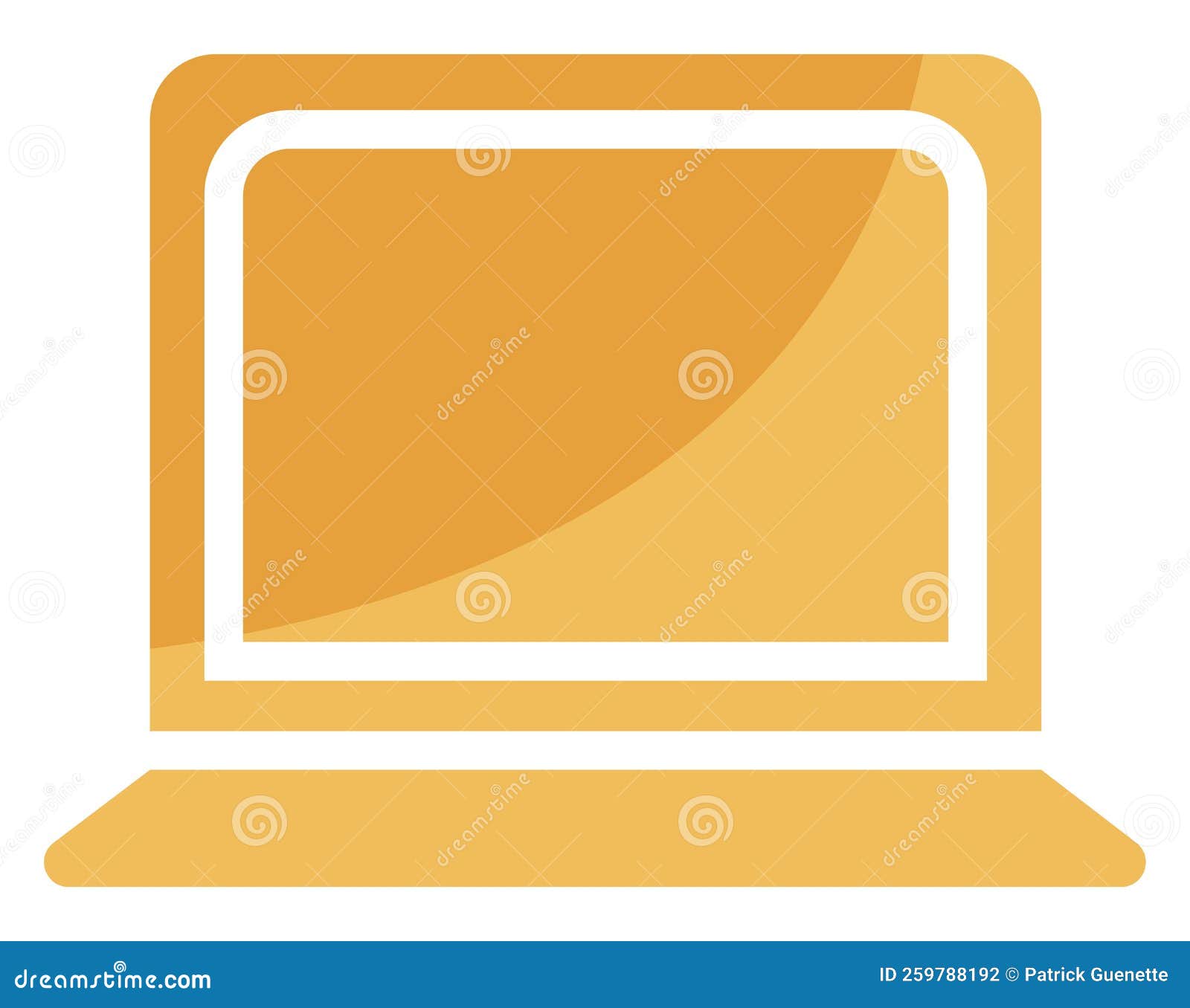 Orange laptop, icon icon stock vector. Illustration of design - 259788192