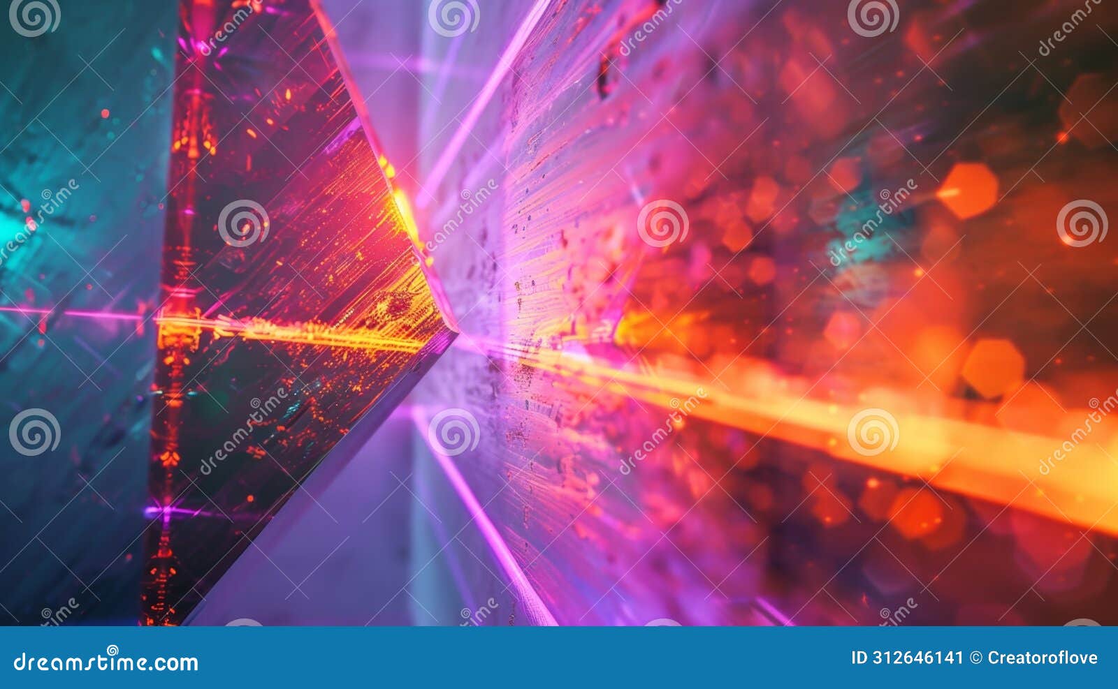 An Orange Laser Beam Hitting a Glass Stock Illustration - Illustration ...