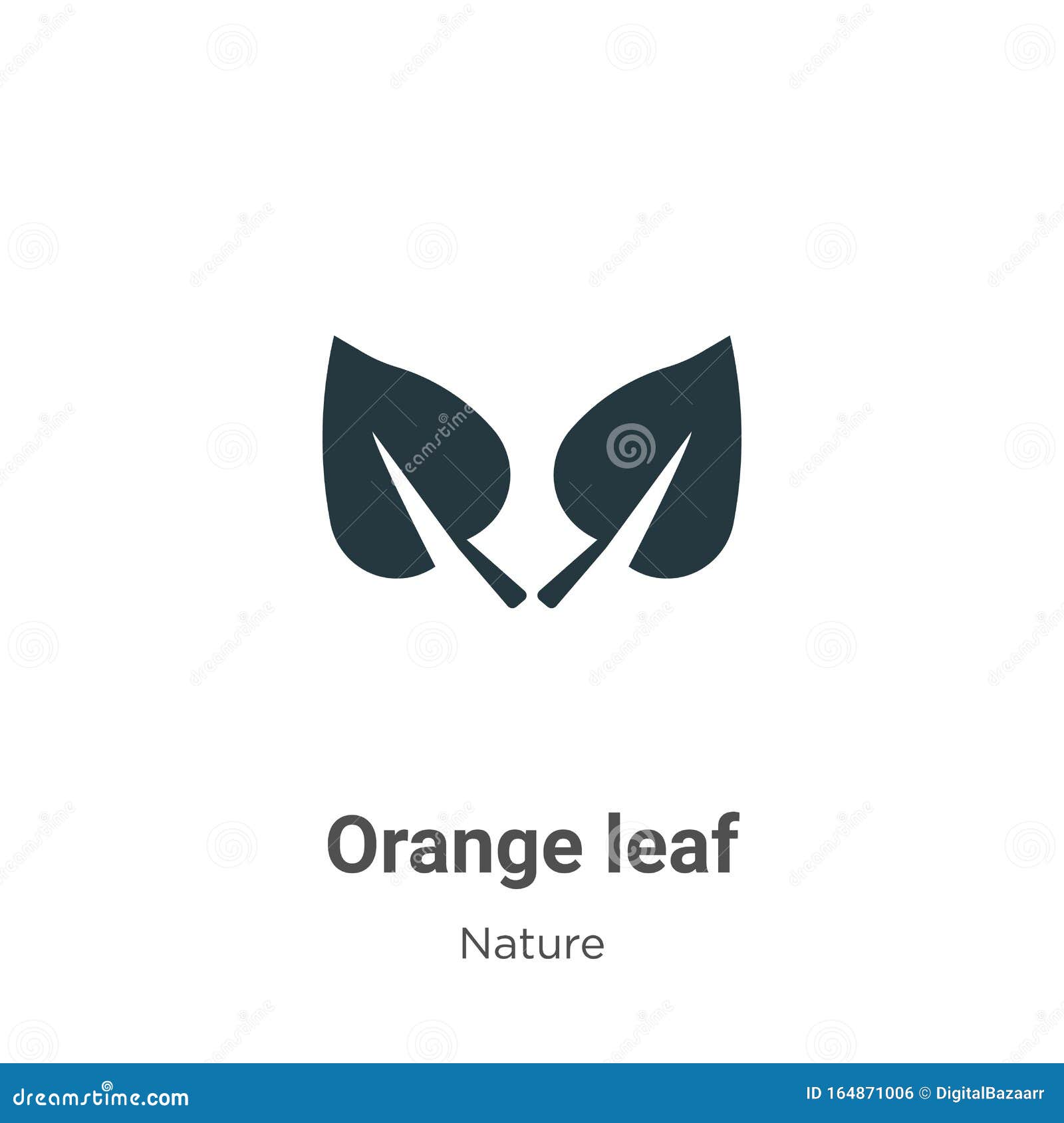 Orange Leaf Vector Icon on White Background. Flat Vector Orange Leaf ...