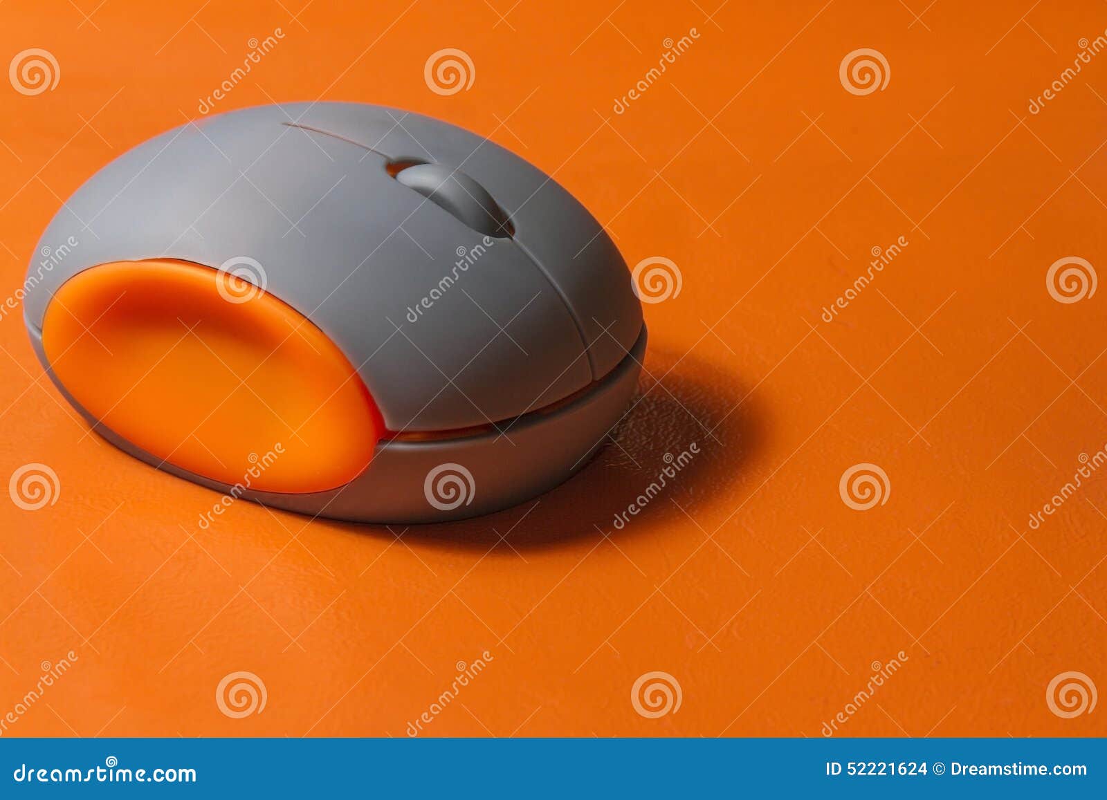 Orange Leather Background with Wireless Mouse Stock Photo - Image of ...
