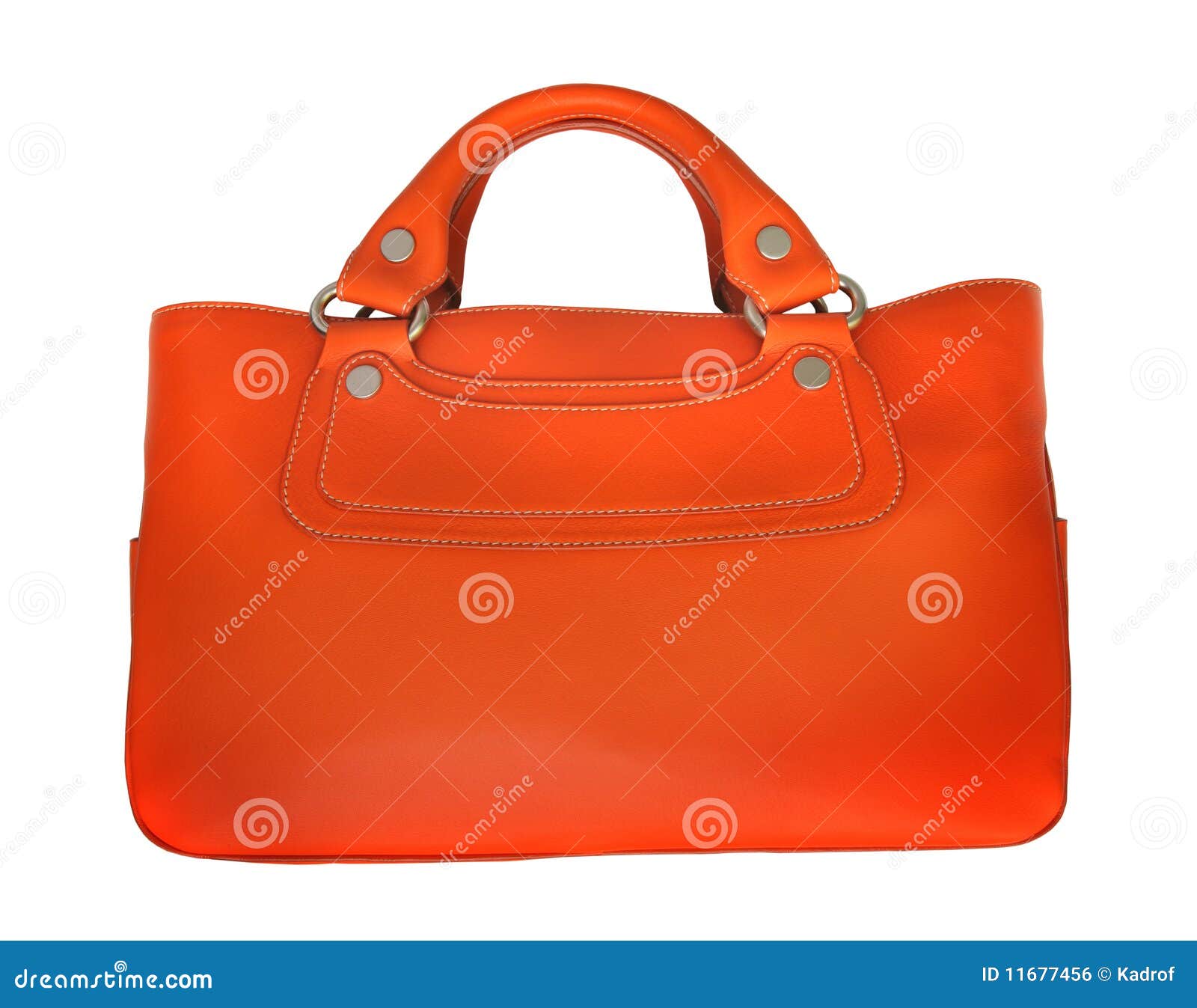 Orange leather bag stock photo. Image of isolated, modern - 11677456