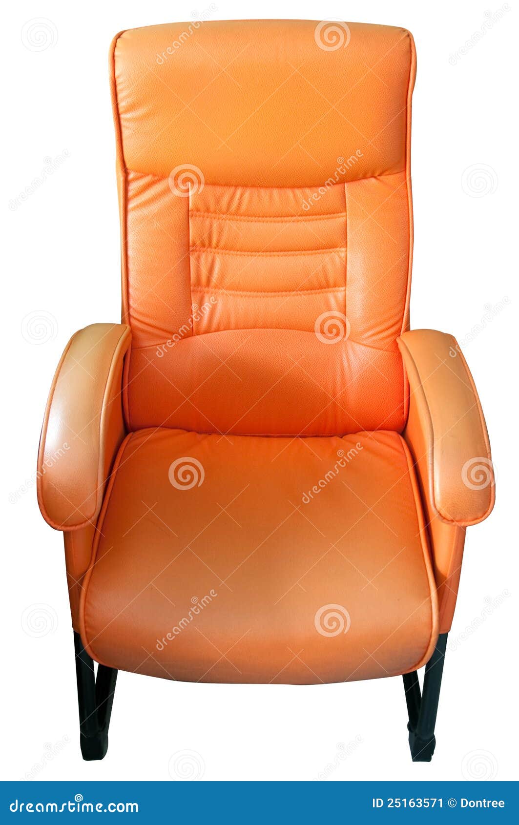 Orange Leather Chair Isolated Stock Image - Image of pine, comfort ...