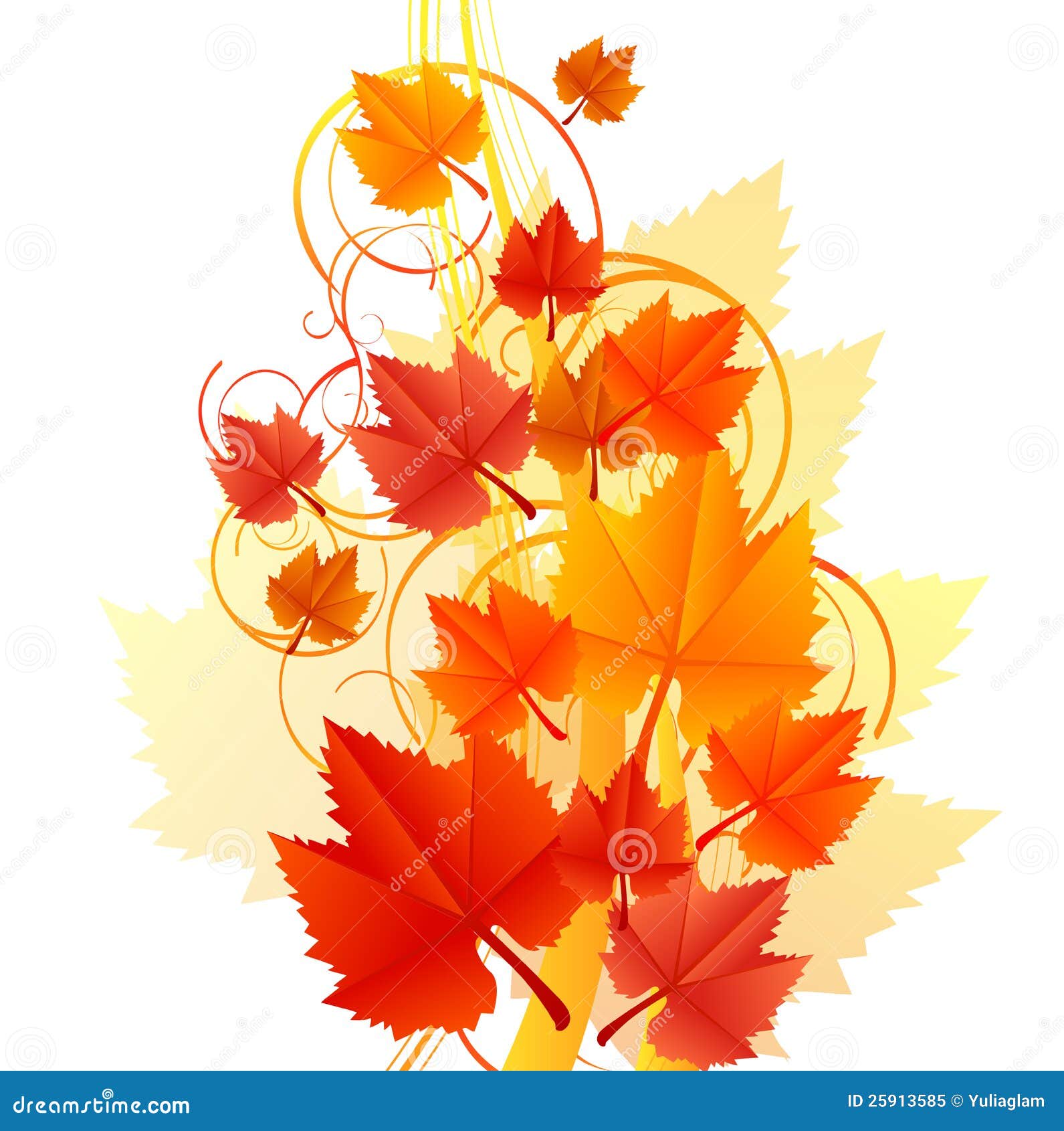 Orange leaves stock vector. Illustration of icon, orange - 25913585