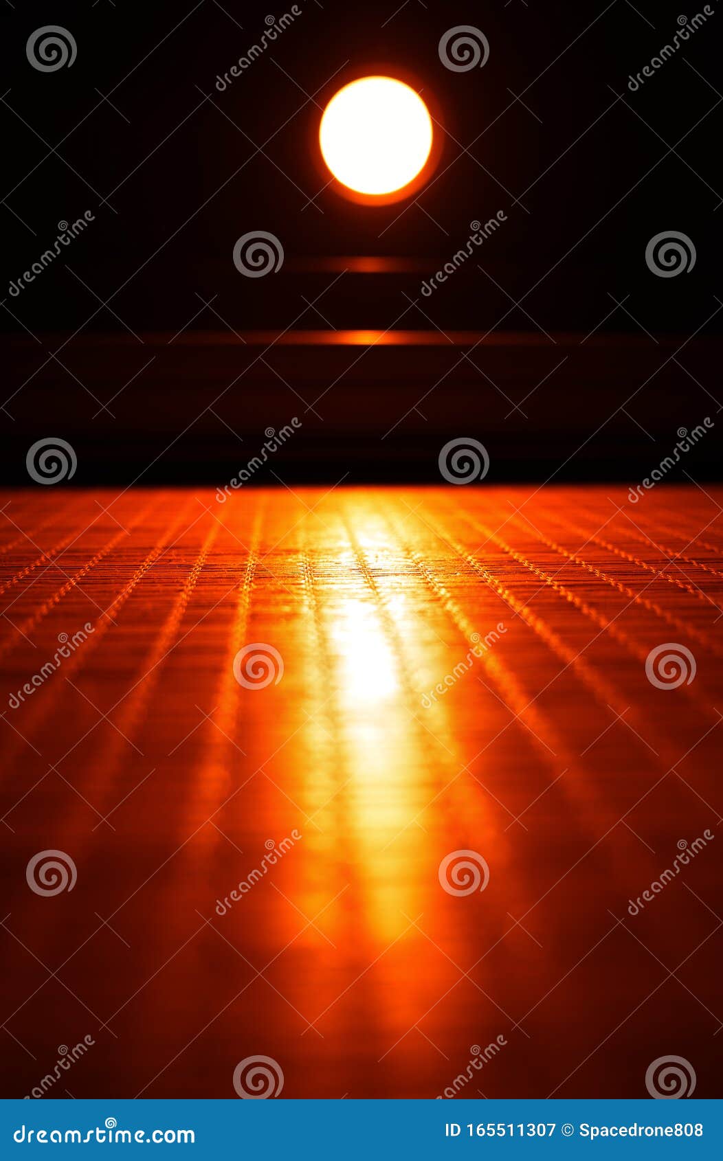 Orange Led Lamp Illuminating Neon Surface Background Stock Image ...