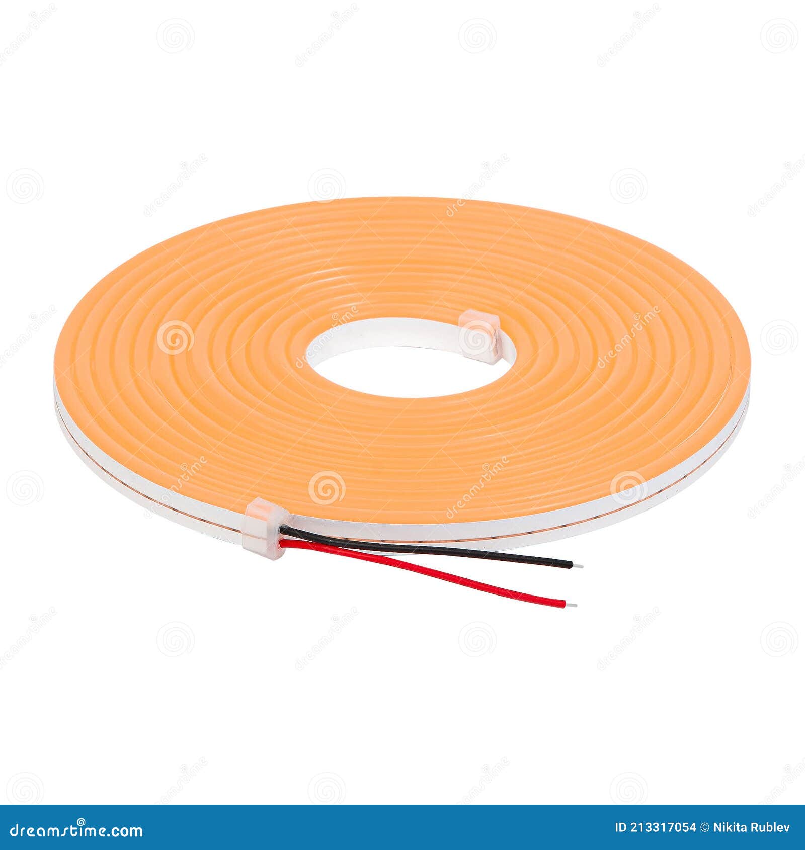 Orange LED Neon Light Strip Isolated on White Background Stock Photo ...