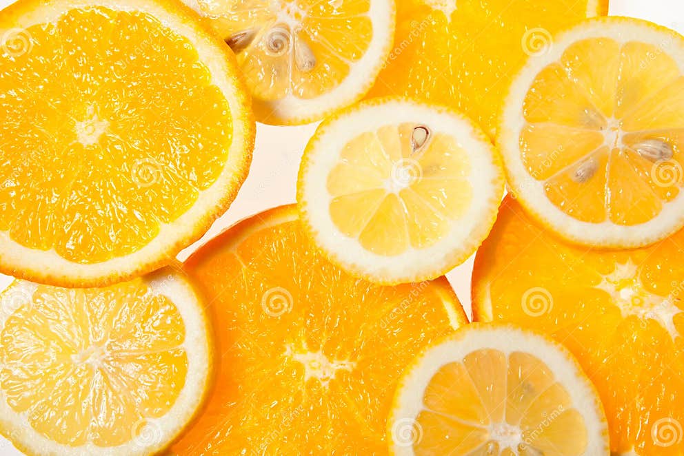 Orange and lemon slices stock image. Image of mixed, object - 37271957