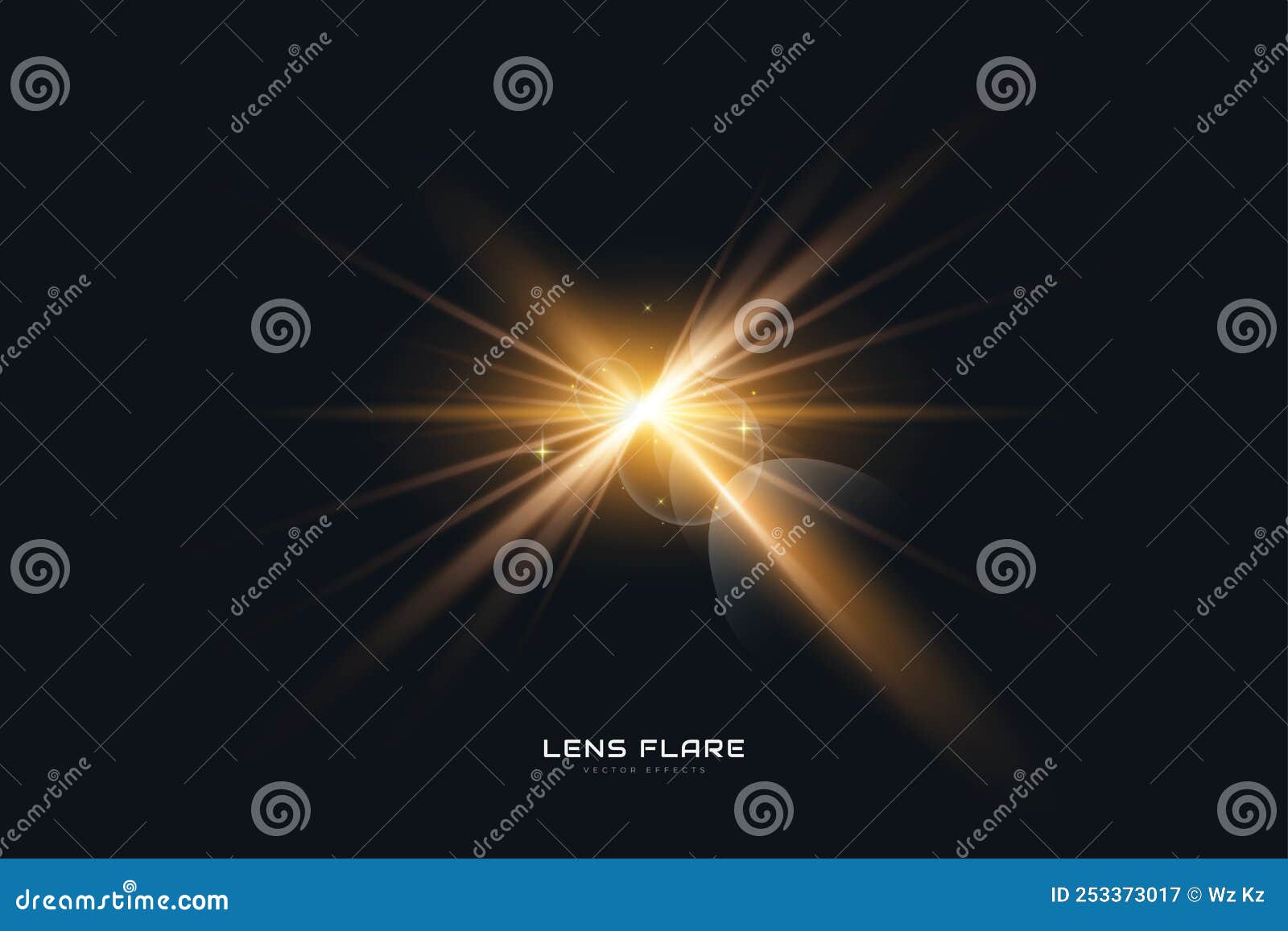 Orange Lens Flare Effect. Vector Transparent Sunlight Light Effect ...