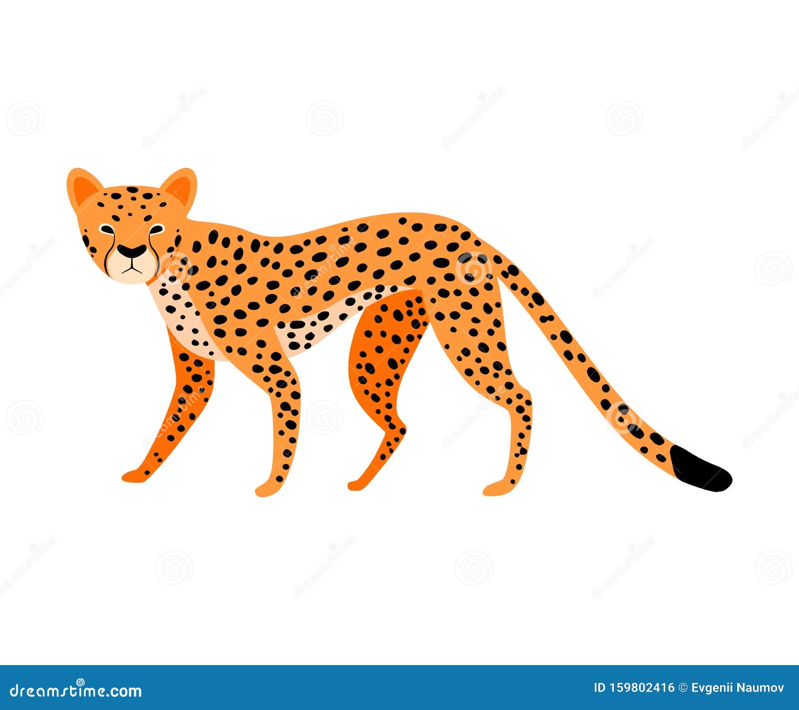 Orange Leopard. Vector Illustration on a White Background. Stock Vector ...