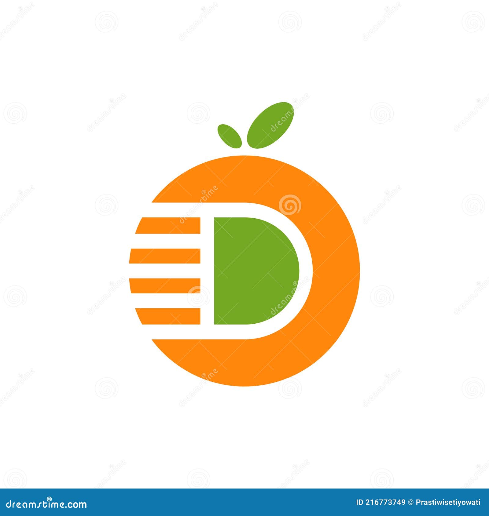 Orange letter D logo icon stock vector. Illustration of geometric ...