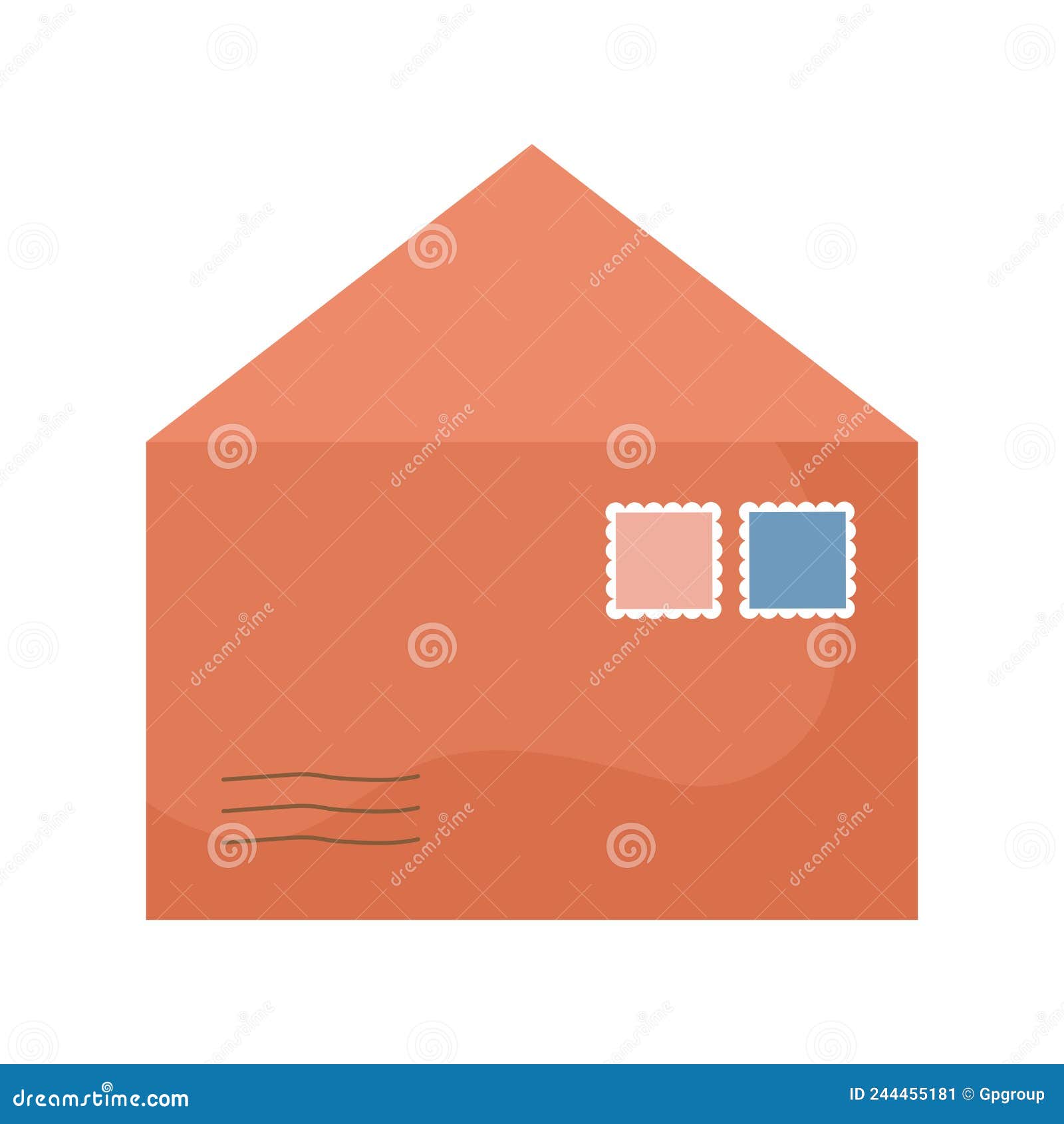 Orange letter envelope stock vector. Illustration of letter - 244455181