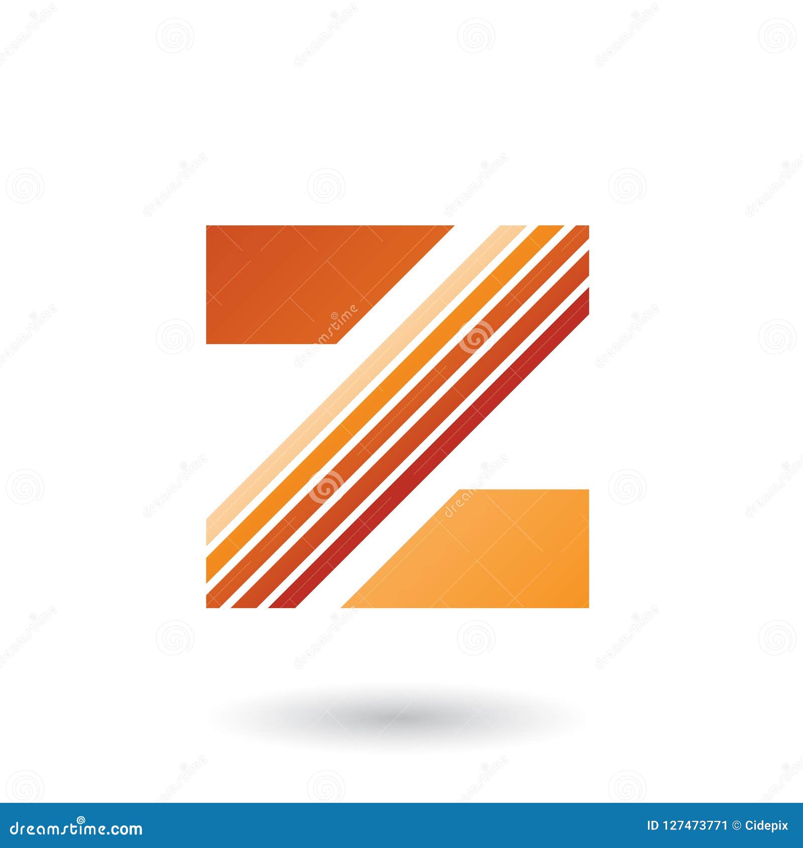 Orange Letter Z with Thick Diagonal Stripes Vector Illustration Stock ...