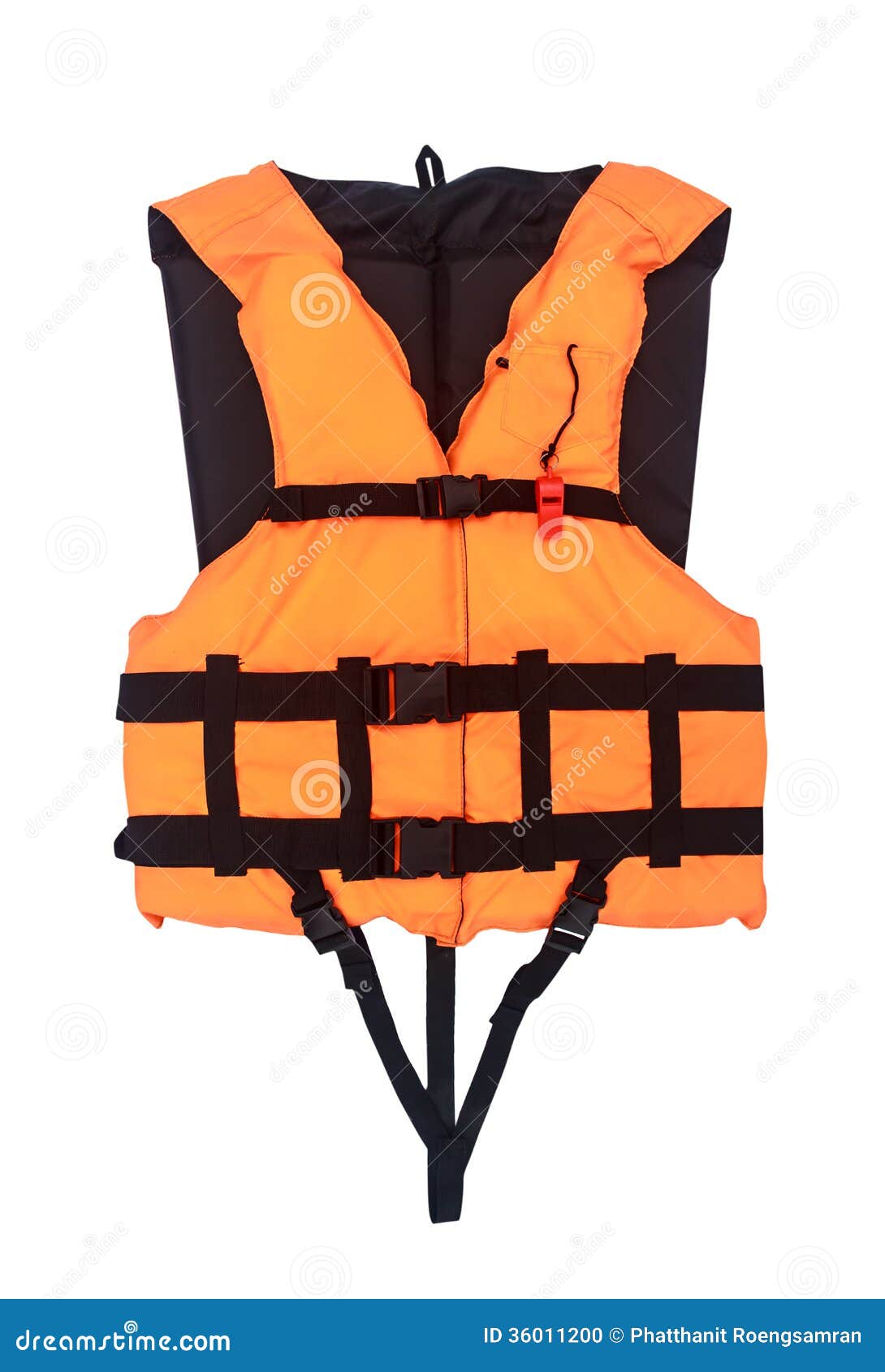 Orange Life Jacket Isolated with Clipping Path Stock Photo - Image of ...