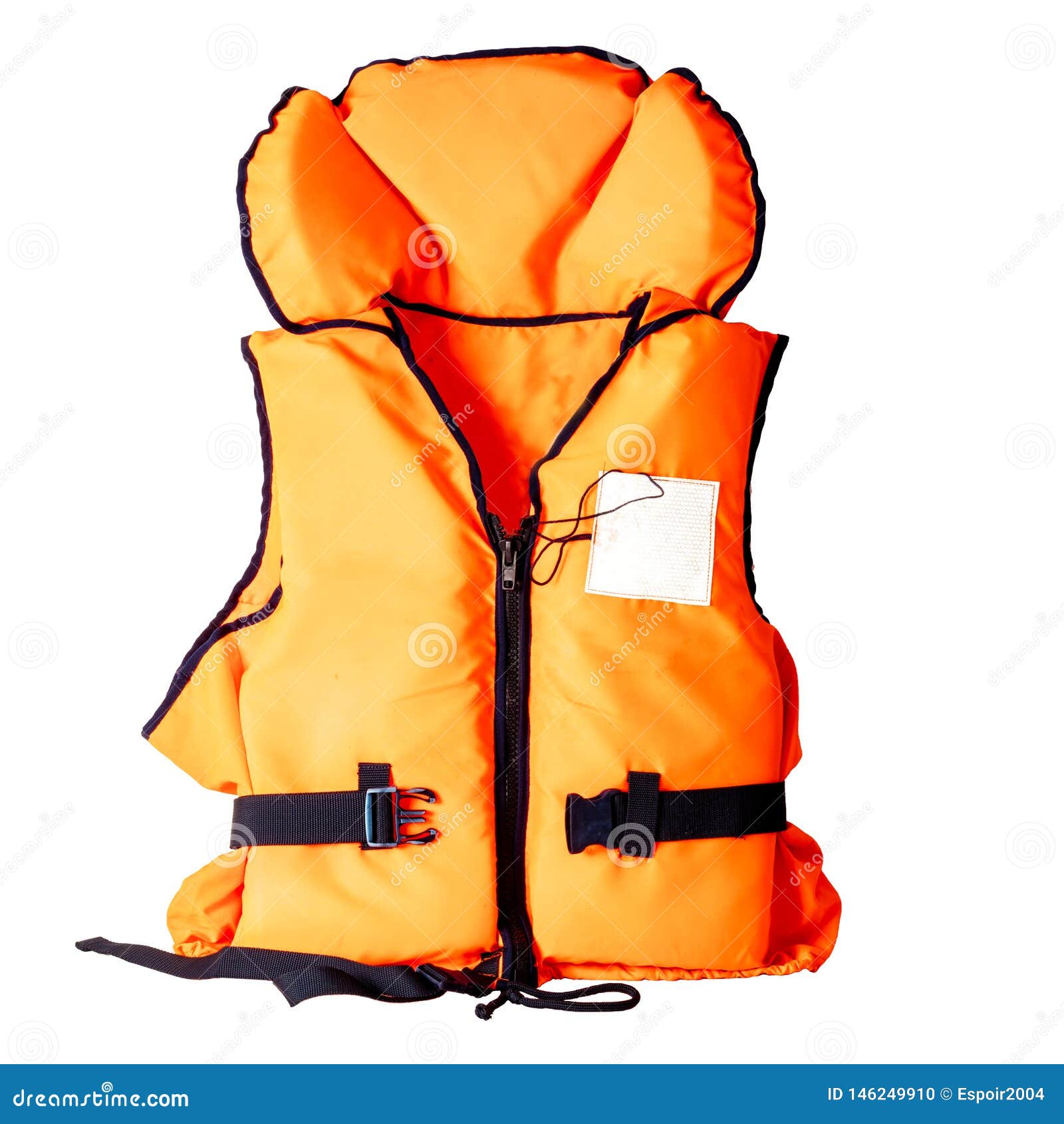 Orange Life Jacket on White Background Stock Photo - Image of falling ...