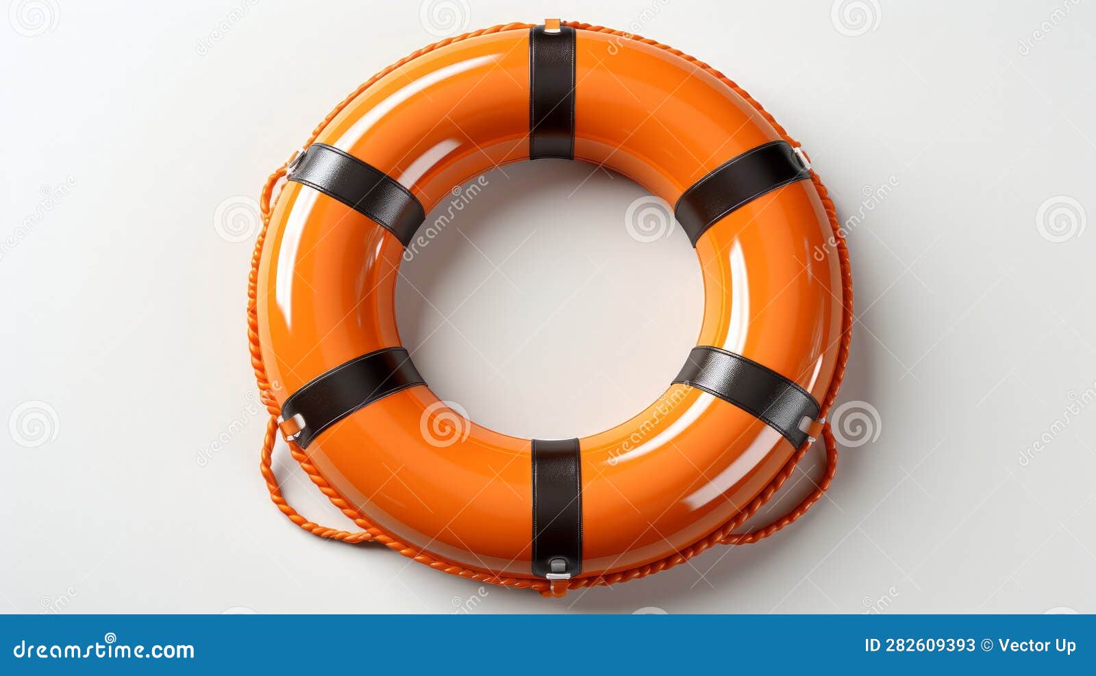 Orange Life Preserver on White Background. Generative AI. Stock ...