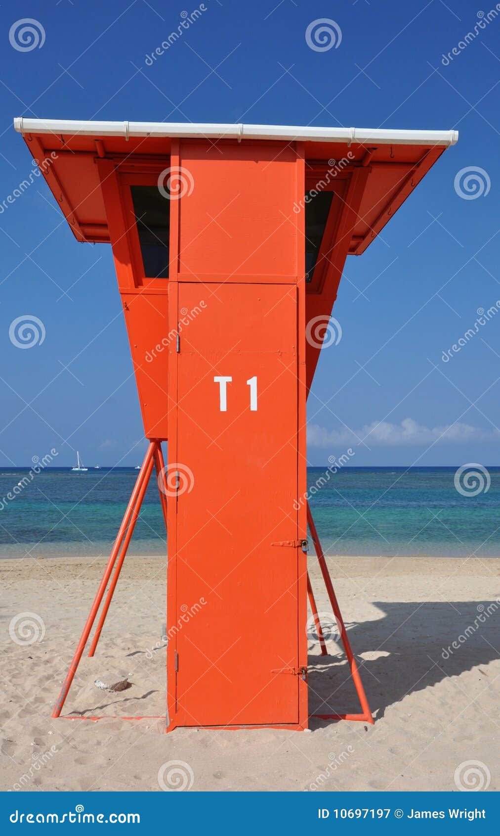 Orange Lifeguard Stand stock image. Image of blue, orange - 10697197