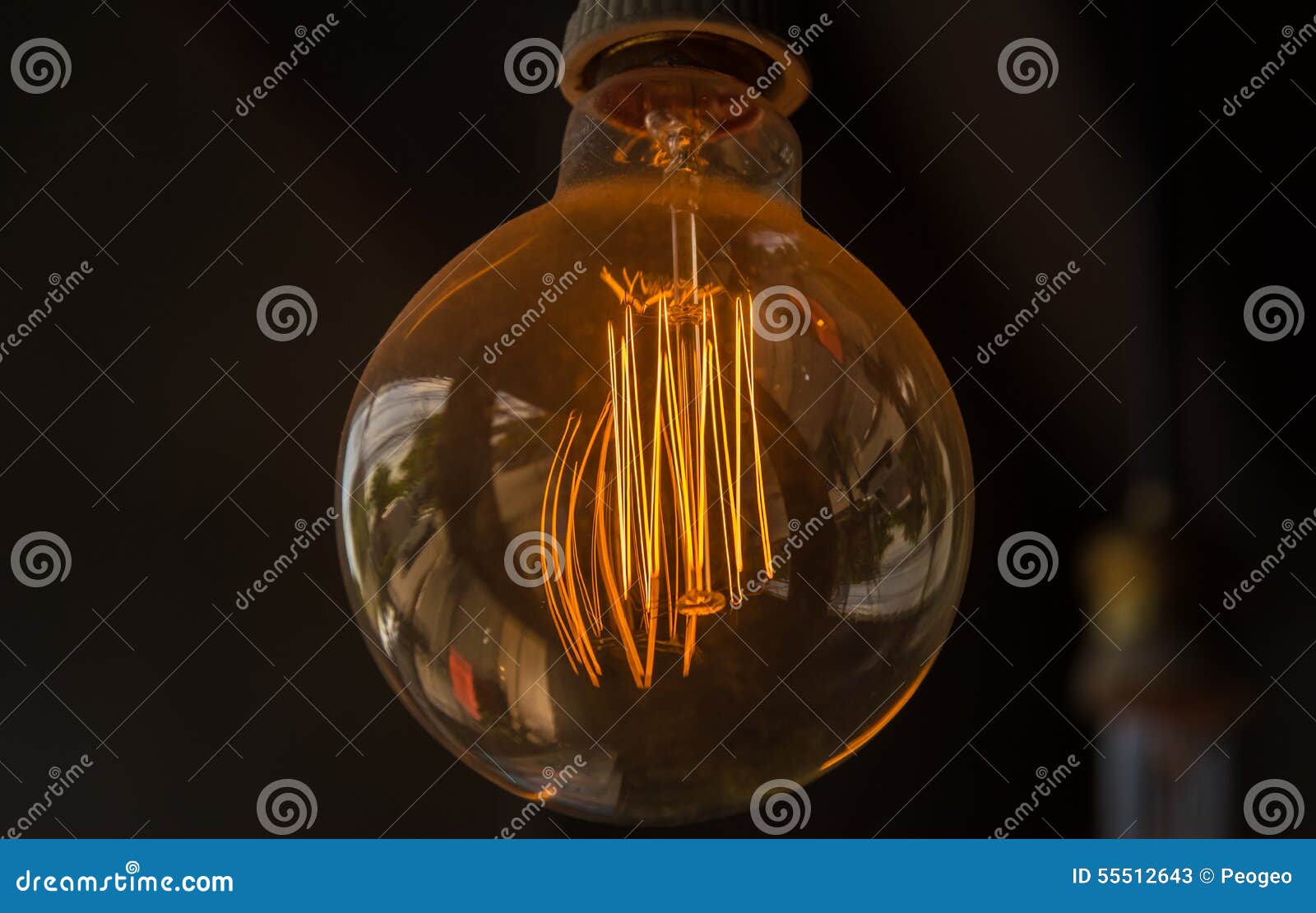 Orange Light Bulb in Coffee Shop Stock Image - Image of nightlife ...