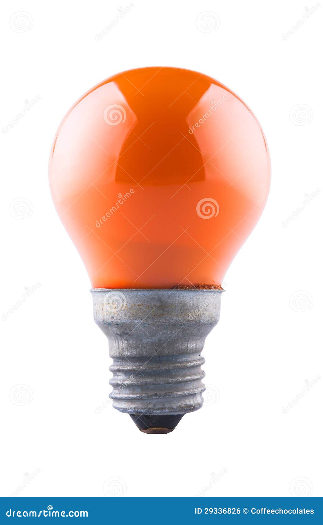 Orange Light Bulb, Isolated Stock Photo - Image of yellow, bulb: 29336826