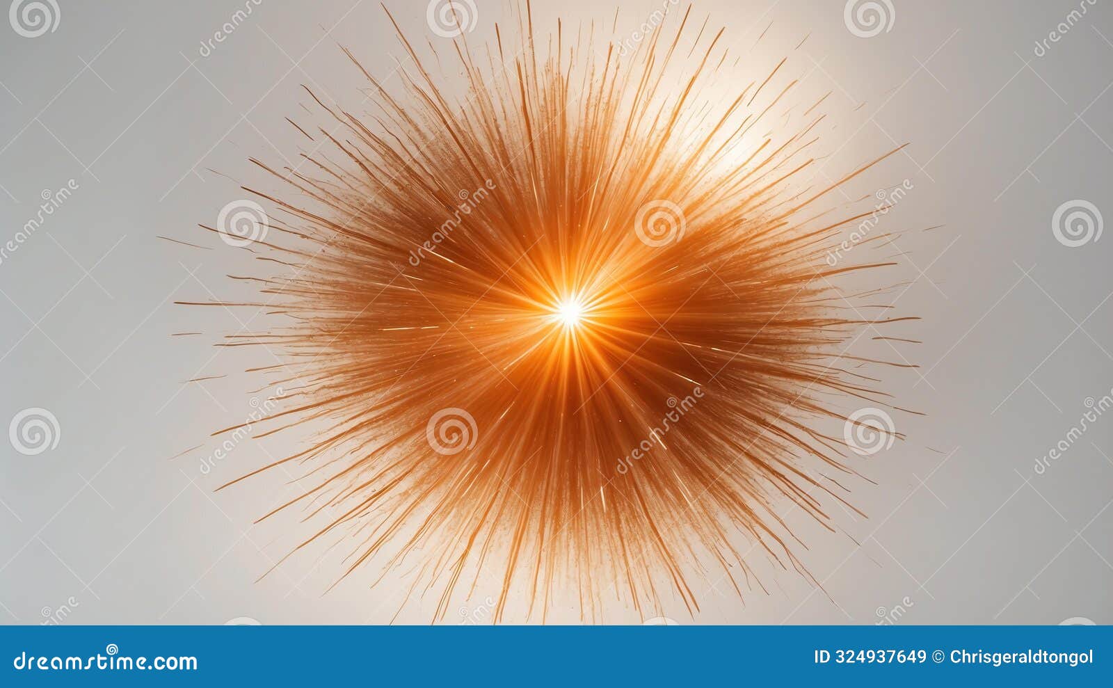 Orange Light Center Radial Explosion Isolated in White Ai Generated ...