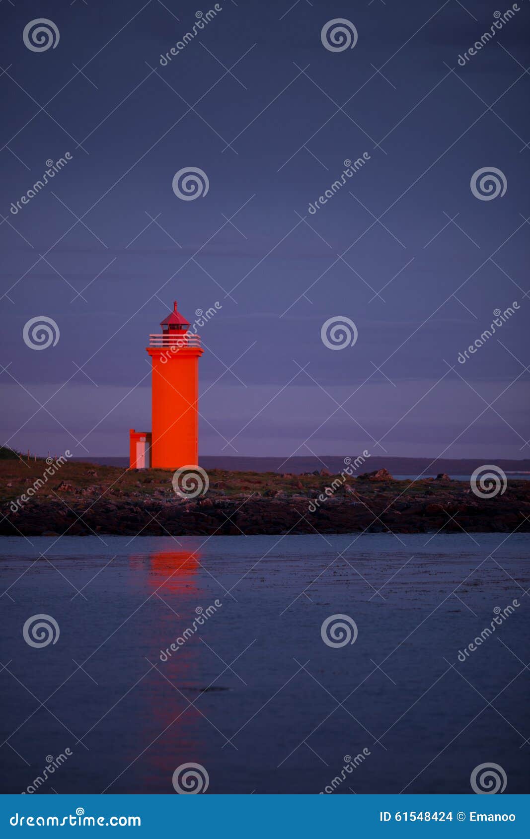 Orange Lighthouse at the Westcoast of Iceland Stock Photo - Image of ...
